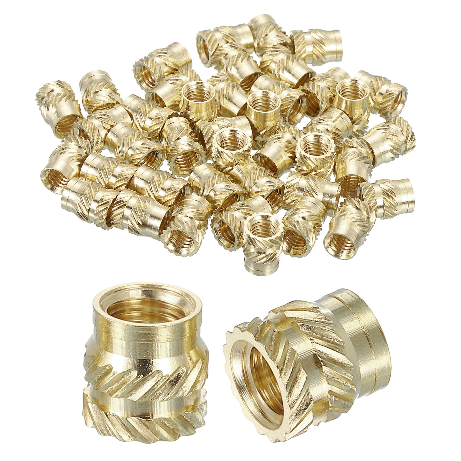 Knurled Insert Nuts, 60 Pack M5 x 7mm L x 7mm OD 3D Printing Brass Nuts ...