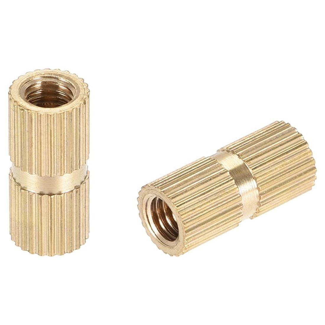 Knurled Insert Nuts, M5 x 16mm(L) x 7mm(OD) Female Thread Brass ...