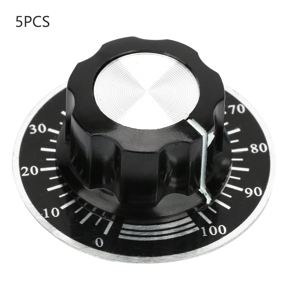 Knurled Potentiometer Knobs Volume Control Caps with Digital Dial Scale ...