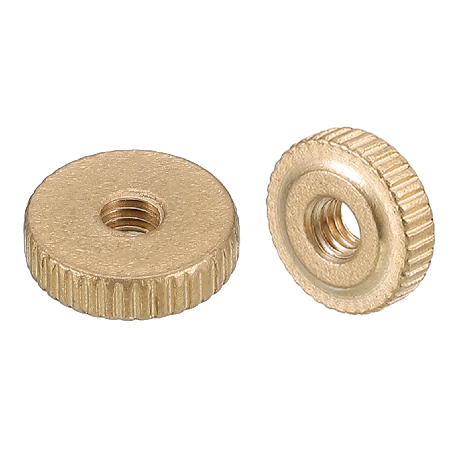 Knurled Thumb Nuts, 10 Pack M4 x D12mm x H3.5mm Brass Knurled Nut Flat ...