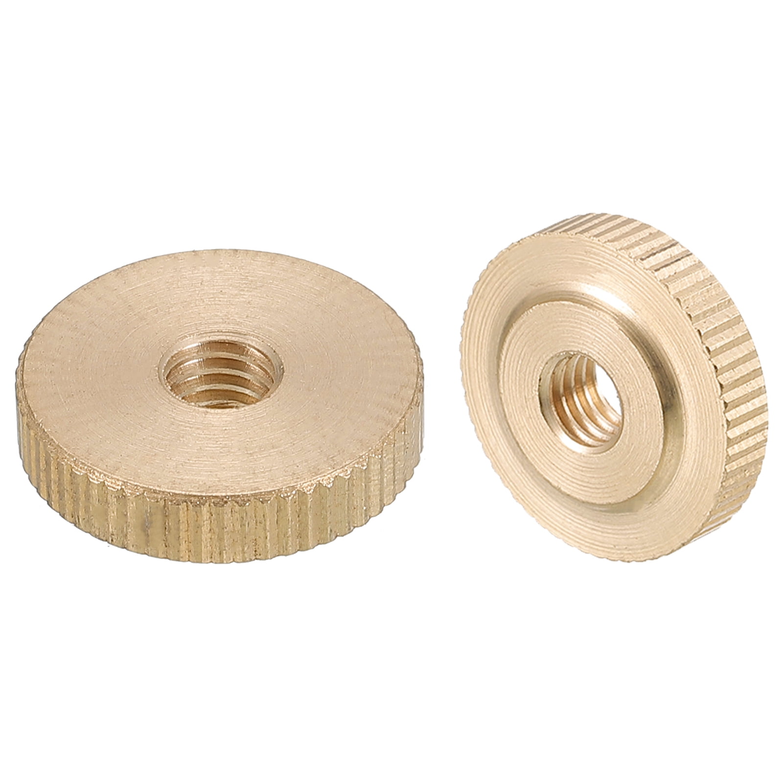 Knurled Thumb Nuts, 2 Pack M6 x D20mm x H5mm Brass Knurled Nut Flat ...