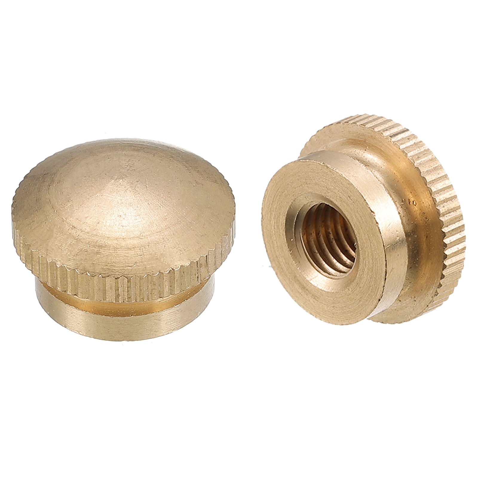 Knurled Thumb Nuts, 2 Pack M8 x D20mm x H12mm Brass Blind Hole Knurled ...