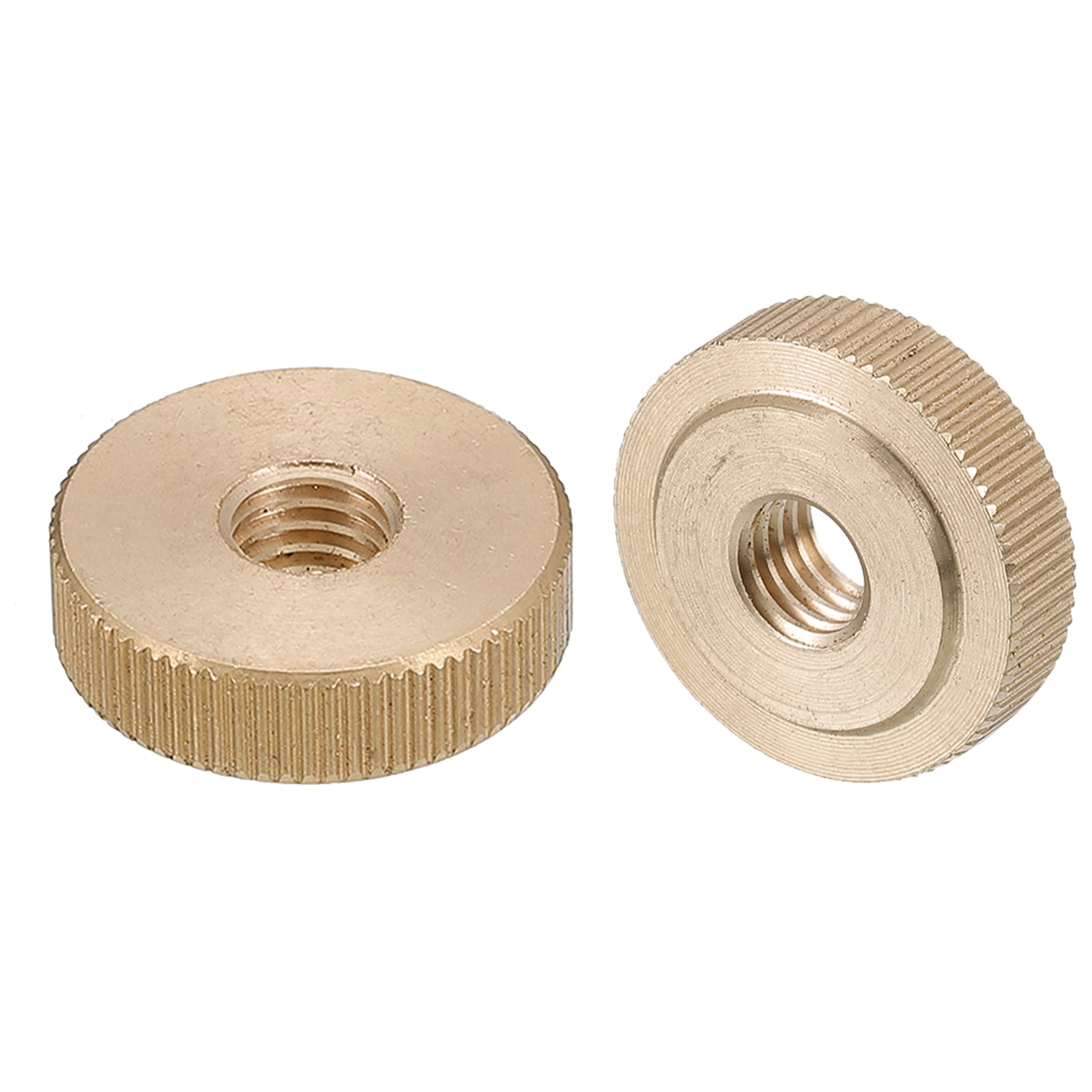 Knurled Thumb Nuts, 2 Pack M8 x D23mm x H7mm Brass Knurled Nut Flat Head Adjusting Nuts ...