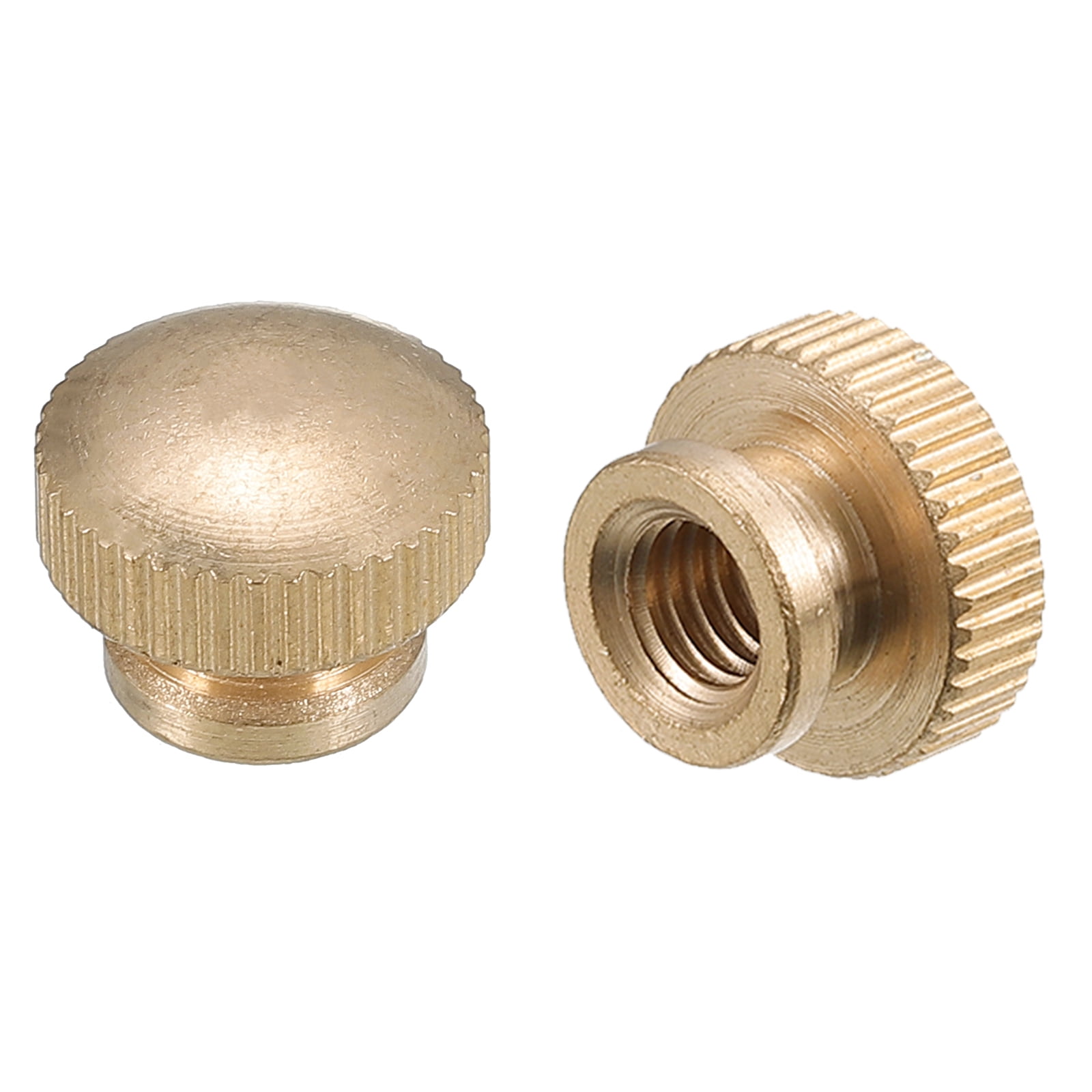 Knurled Thumb Nuts, 5 Pack M6 x D14mm x H11mm Brass Blind Hole Knurled ...
