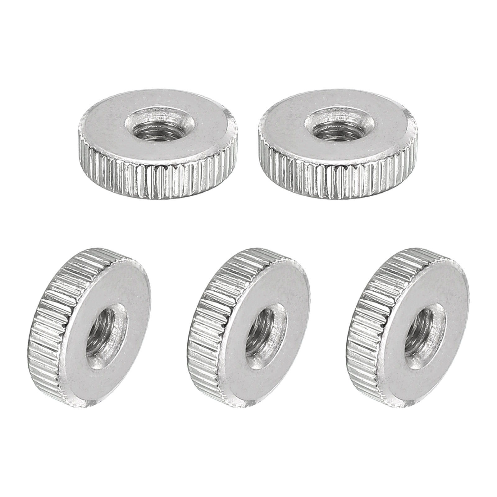 Knurled Thumb Nuts, M4 Female Thread Thin Type, Nickel-Plated Carbon ...