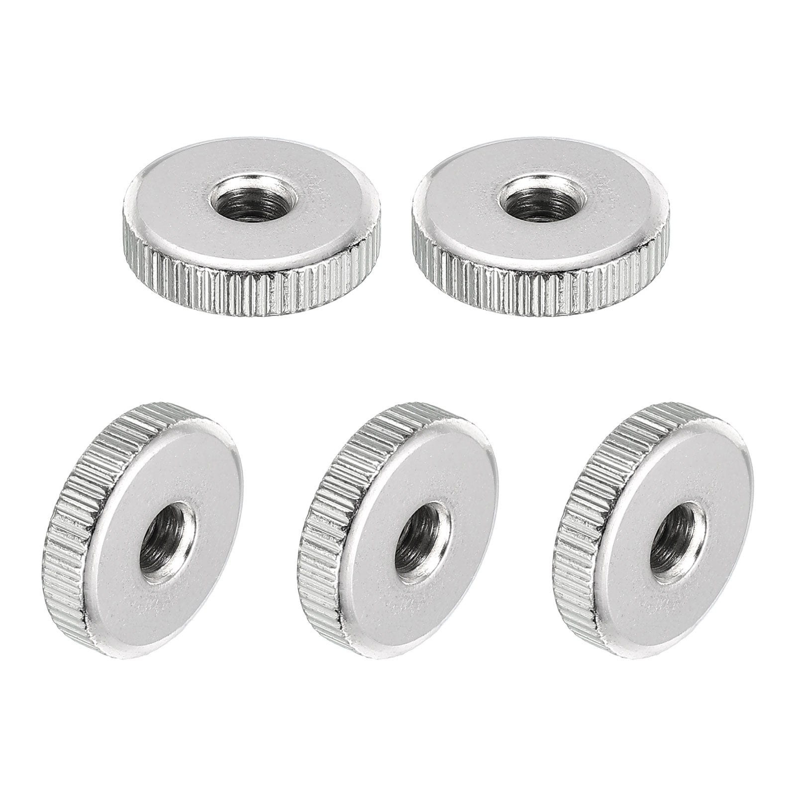 Knurled Thumb Nuts, M6 Female Thread Thin Type, Nickel-Plated Carbon ...