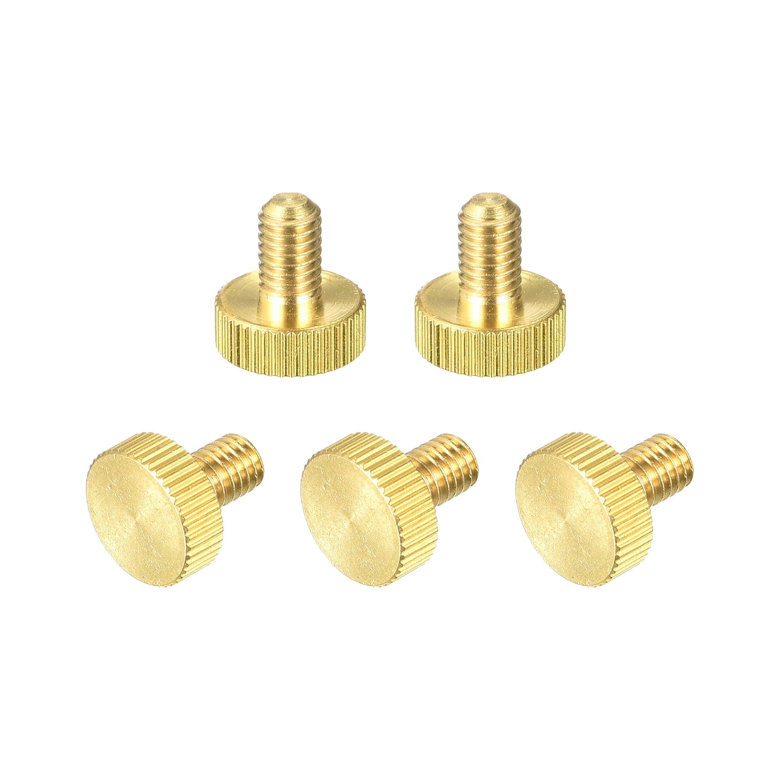 Knurled Thumb Screws, M6x10mm Flat Brass Bolts Grip Knobs Fasteners ...