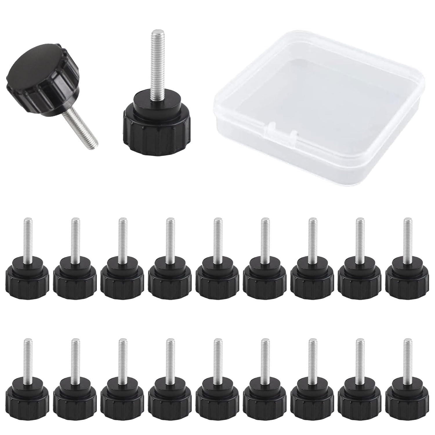 Knurled Thumbscrew Screw, 20 PCS M3 x 15mm Stainless Steel Threaded ...