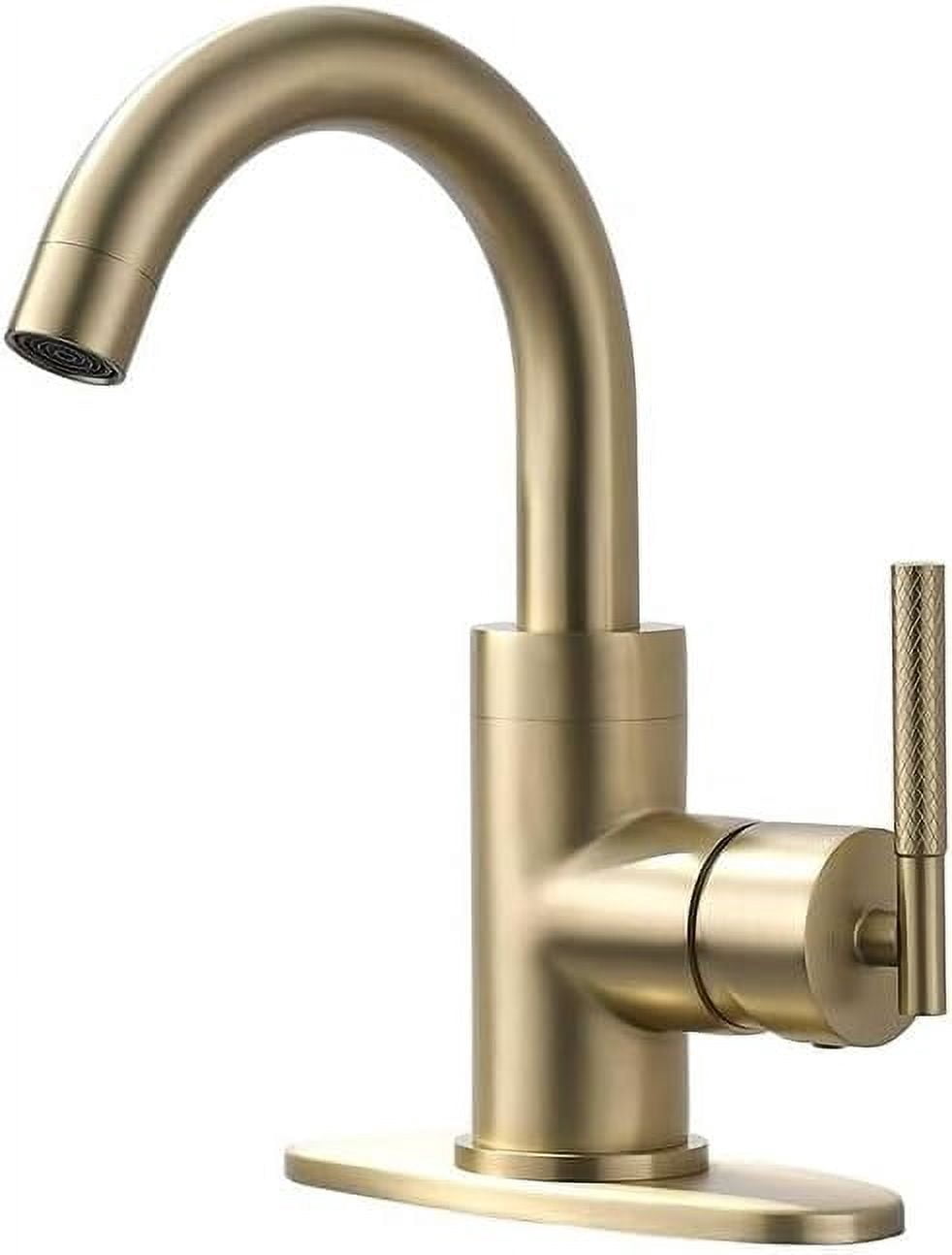 Knurling Single Handle Swivel Spout Bathroom Basin Faucet Chrome ...