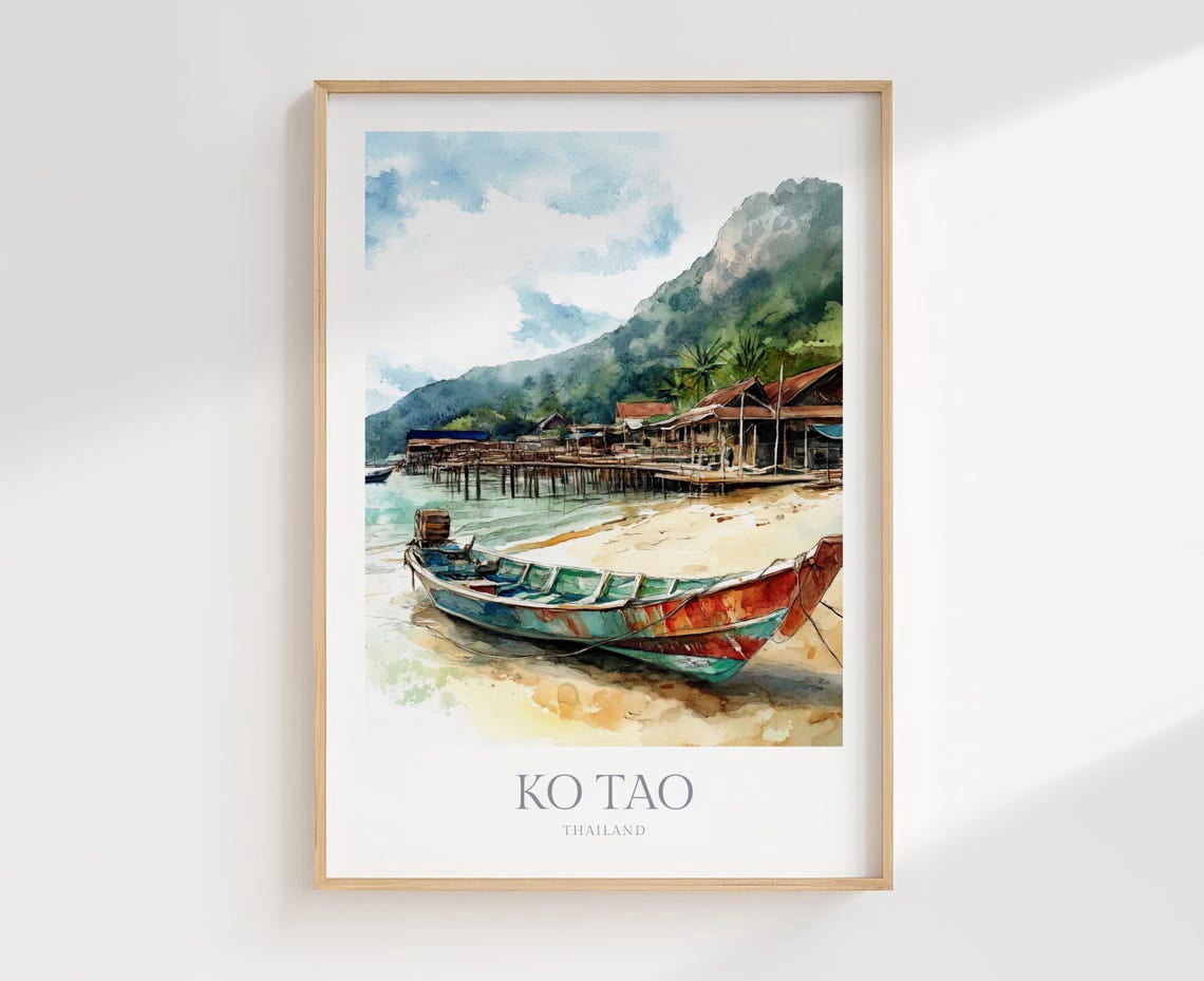 Ko Tao Thailand Wall Art Home Decor Poster Poster, Unframed Size 8x12 ...