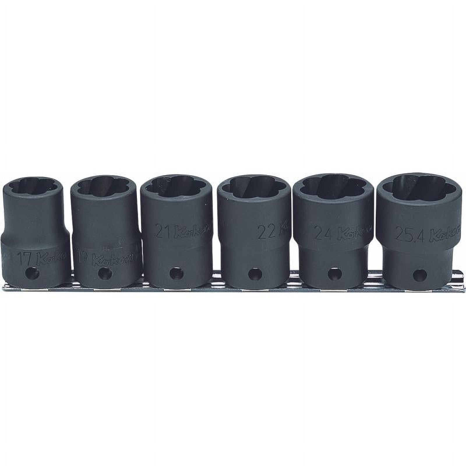 Ko-ken RS4127/6 1/2"Sq. Dr. Nut Twister Set 6 Pcs 17mm-25.4mm 200 mm ...