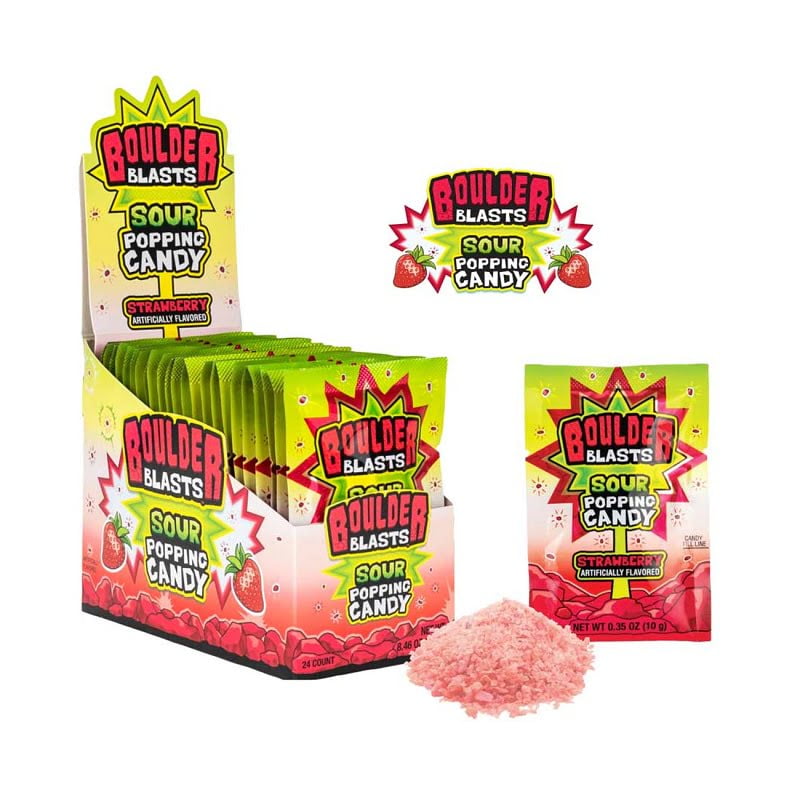 KoKo's Boulder Blasts Sour Popping Candy Strawberry 0.35 oz. - Walmart.com