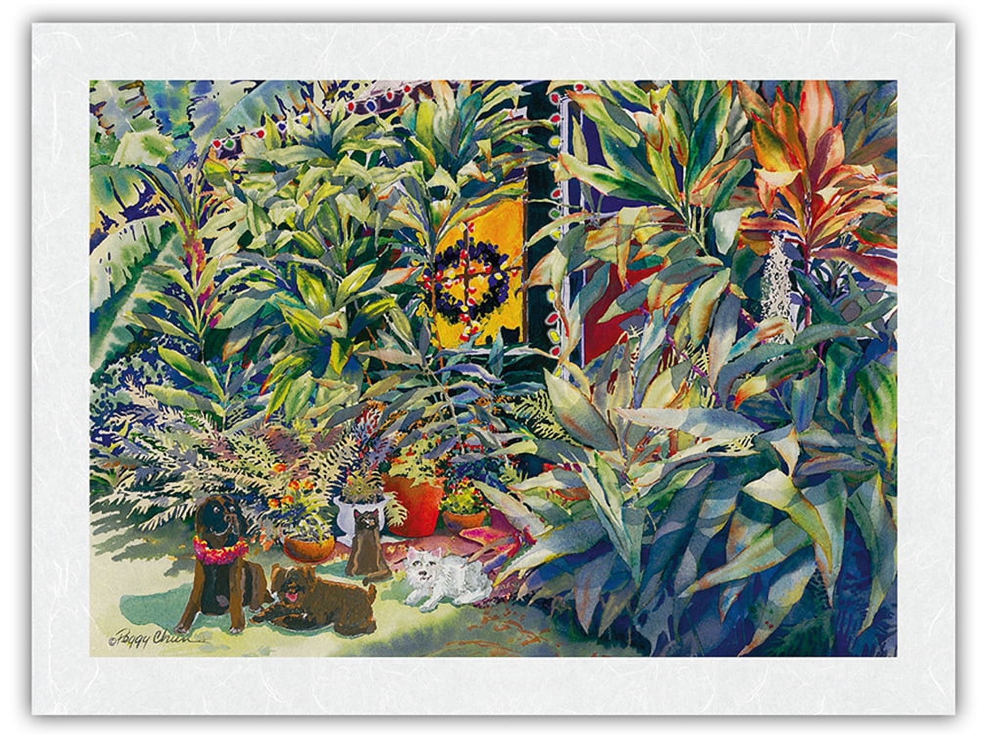 Koa and Friends - Hawaiian Dogs (’ilio) and Cat (Popoki) at Christmas - From an Original Hawaii ...