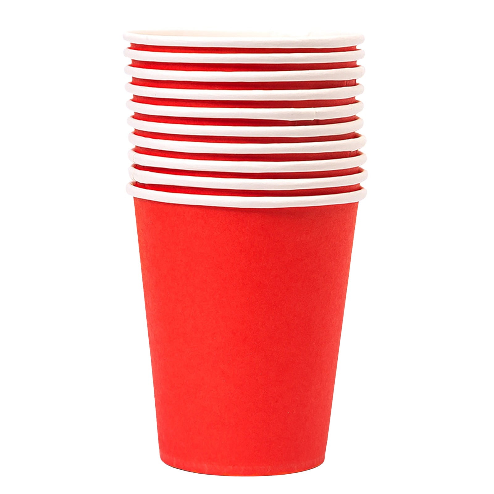 Koadzawe 10 Pieces 9Oz Disposable Paper Cups, Red Paper Coffee Cups ...
