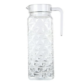 2pcs 68oz Glass Pitcher,Square Water Pitcher with Lid and Handle,Coffee ...