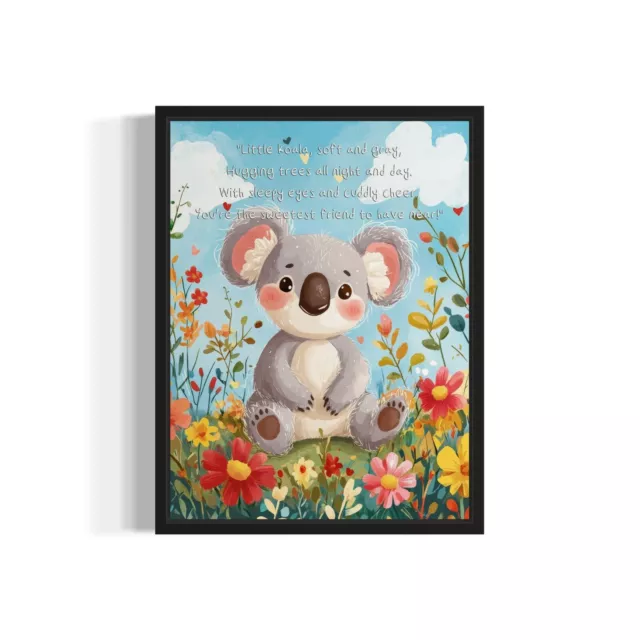 Koala Animal Kids Nursery With Poem Art Print Poster Wall Art Painting ...