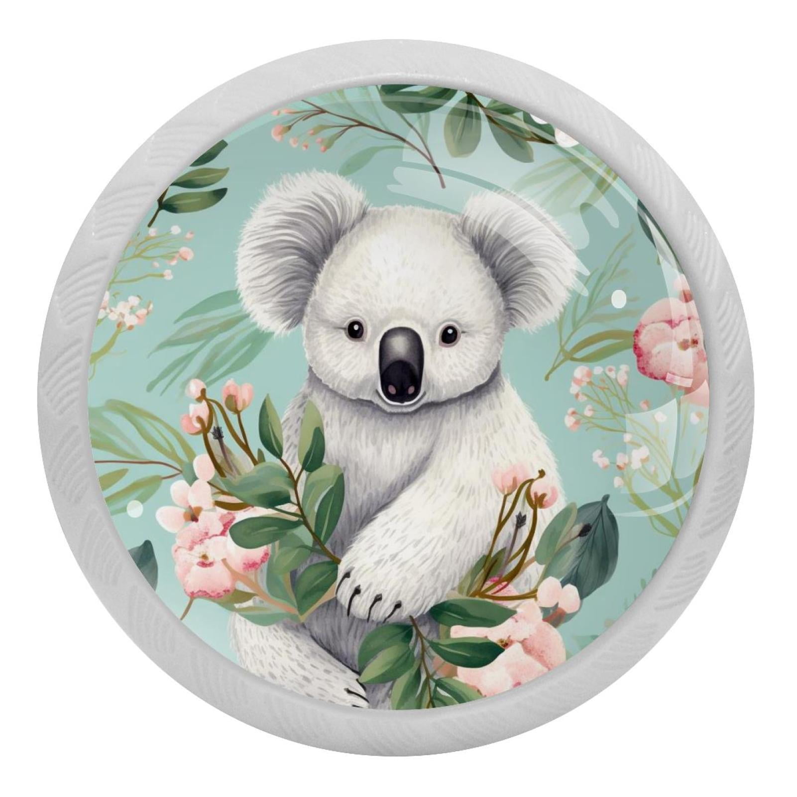 Koala Baby Animal Glow in The Dark Crystal Glass Cabinet Knobs 4 Pcs ...