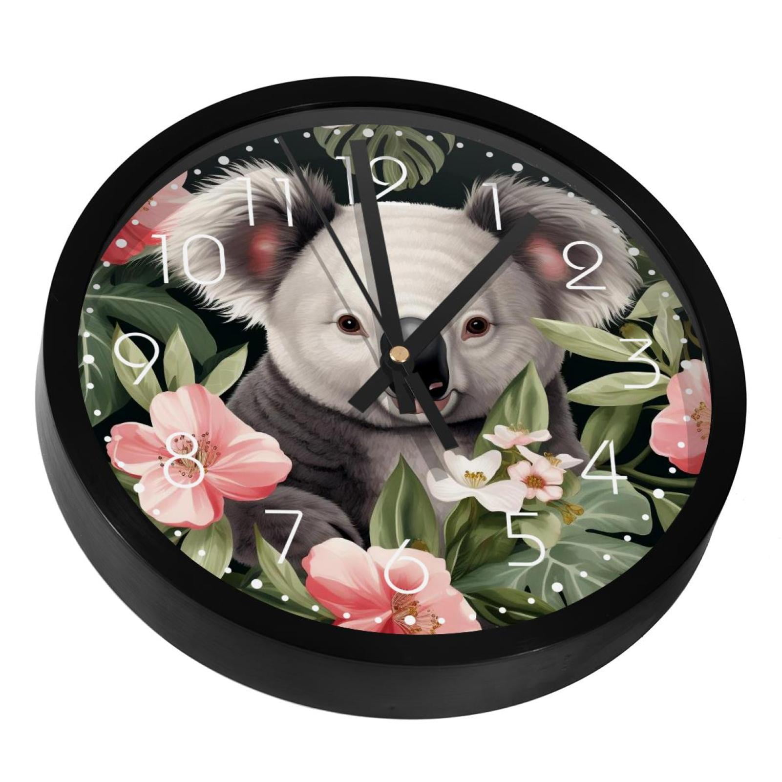 Koala Baby Animal Silent Wall Clock, Non Ticking Battery Operated 9.8 ...