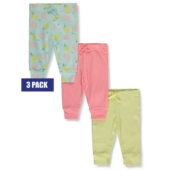 Koala Baby Baby Girls' 3-Pack Fruit Pants Color: green Size: 3 - 6 ...