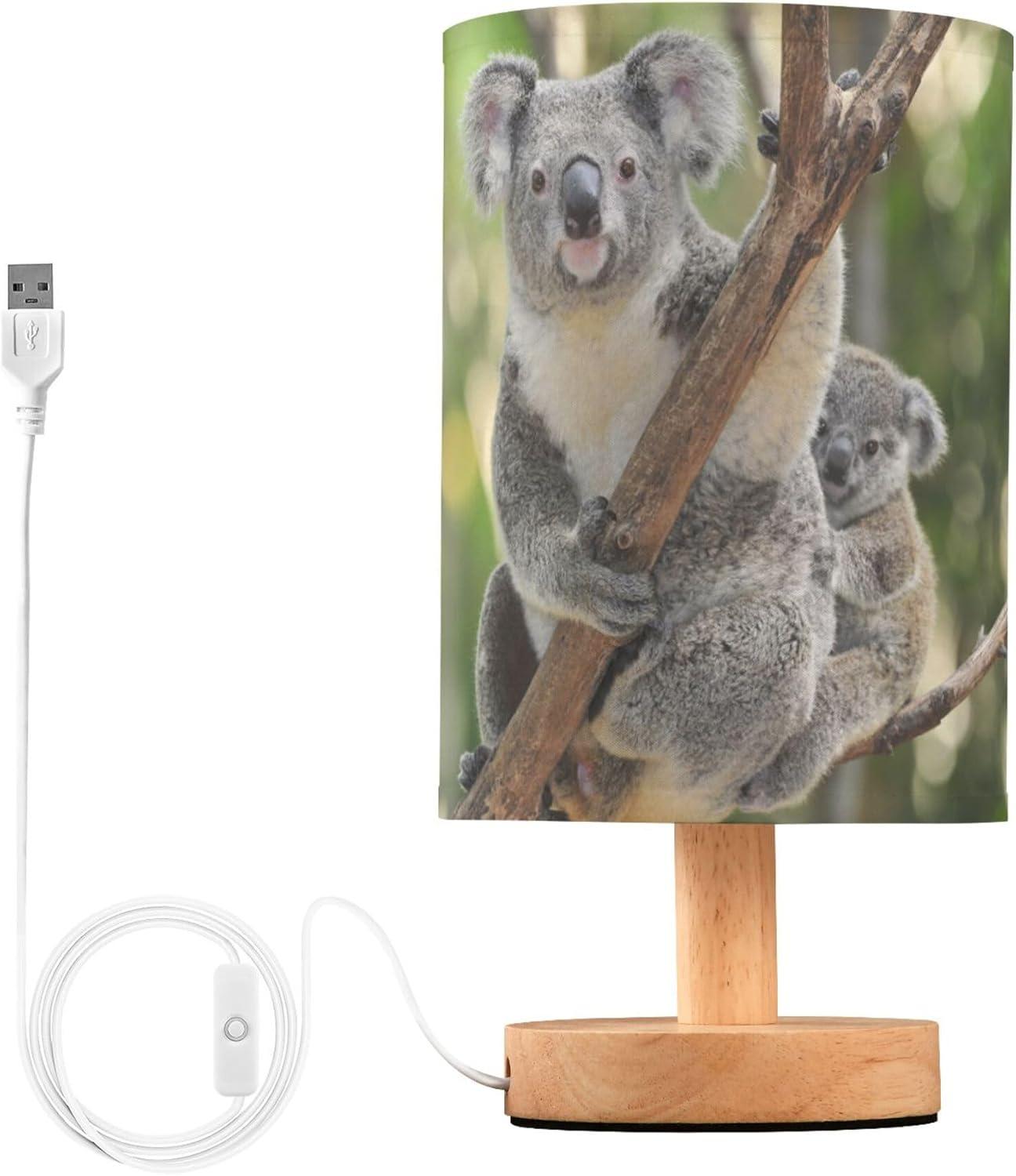 Koala Bear Eucalyptus Gum Tree Animal Jungle Rainforest Table Lamp with ...