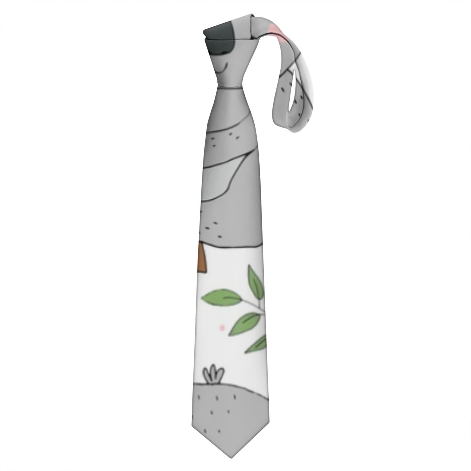 Koala Bear Print Men's Necktie - Satin Formal Wedding Tie for Grooms ...