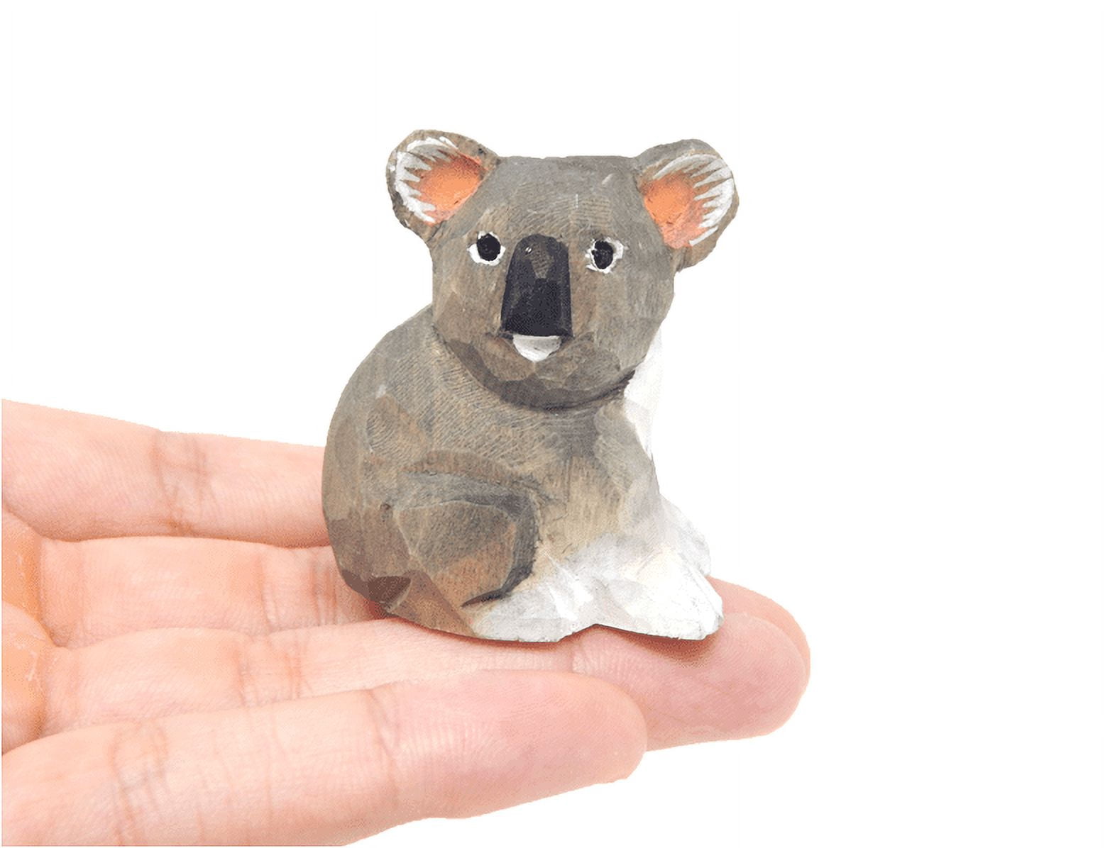 Koala Bear - Small Wooden Figurine - Baby Australian Marsupial Wombat ...