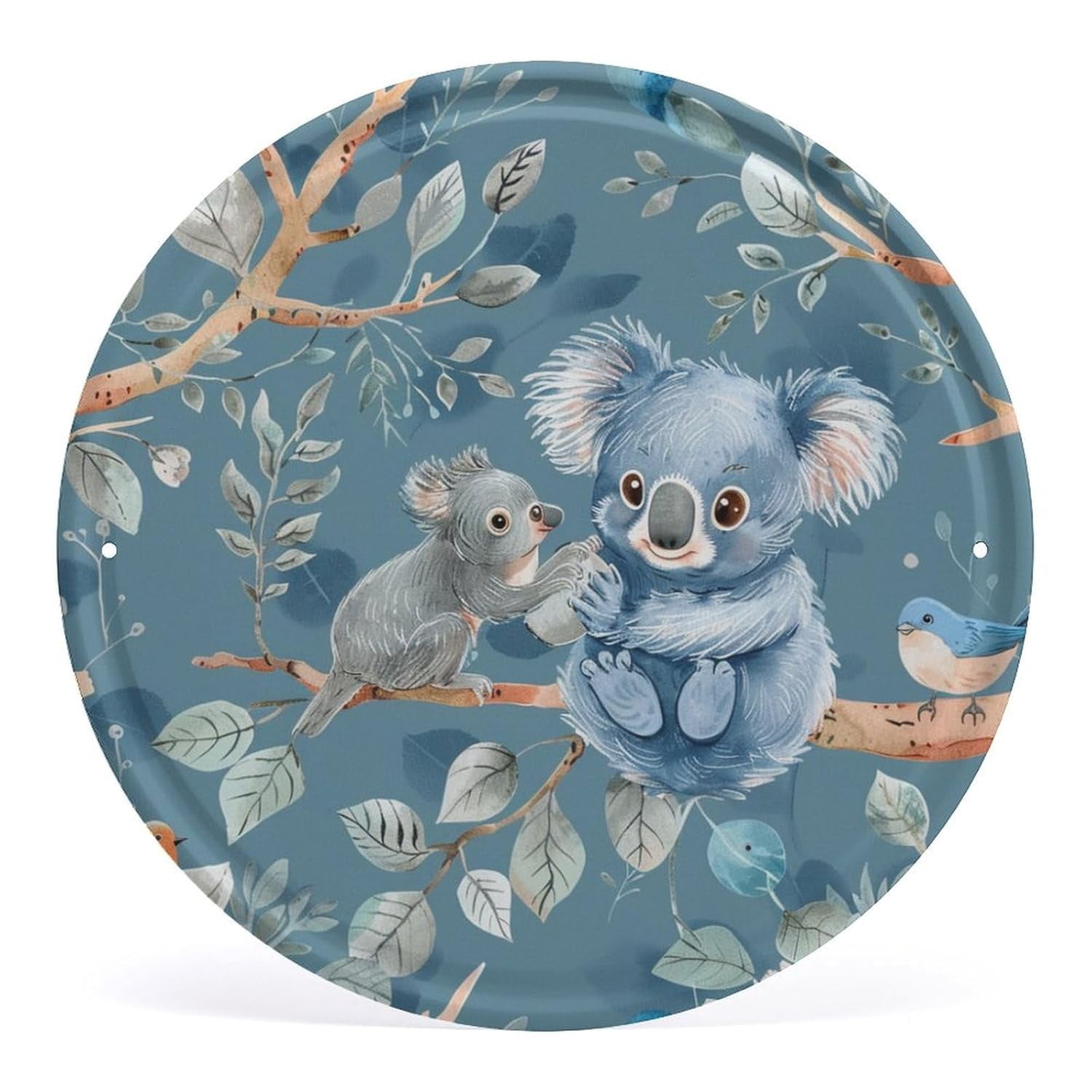 Koala And Bird Round Tin Sign Koala Australian Vintage Retro Tin Sign ...