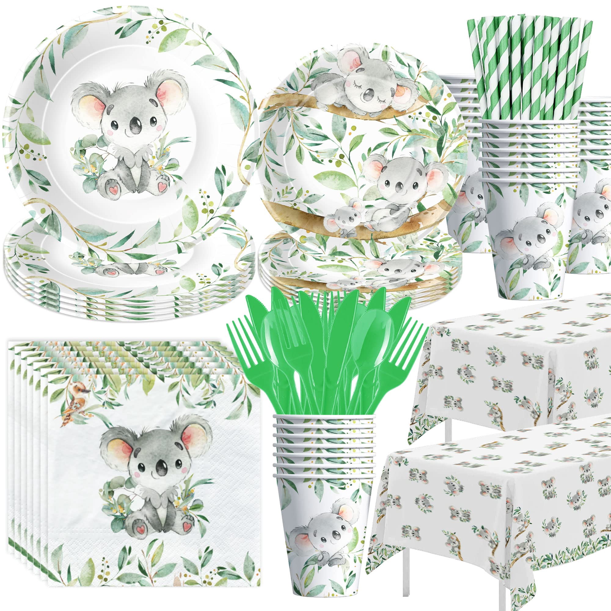 Koala Birthday Party Supplies - Jungle Animal Theme - Serve 24 Guests ...