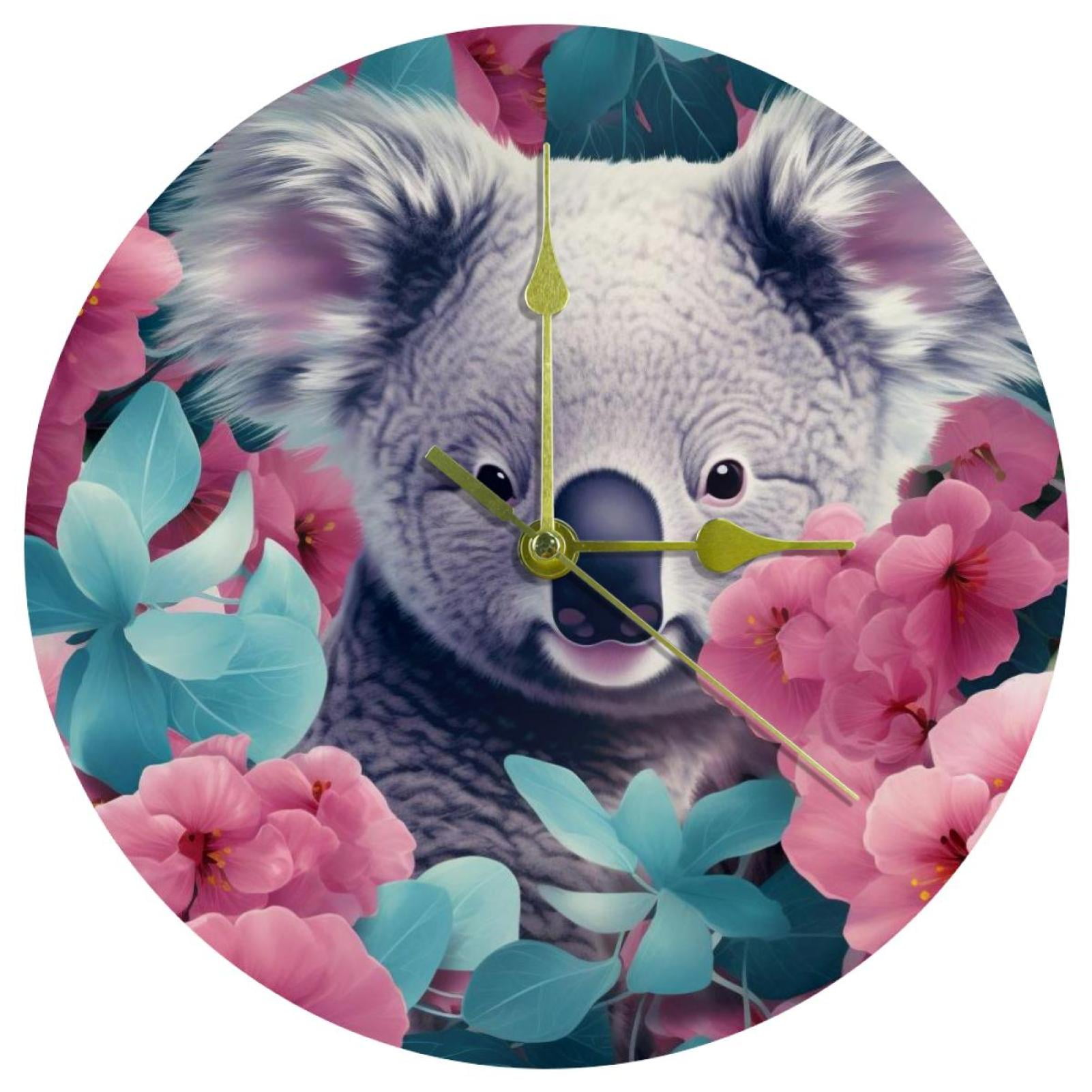 Koala Circular Acrylic Wall Clock – Contemporary Design, Silent Ticking ...