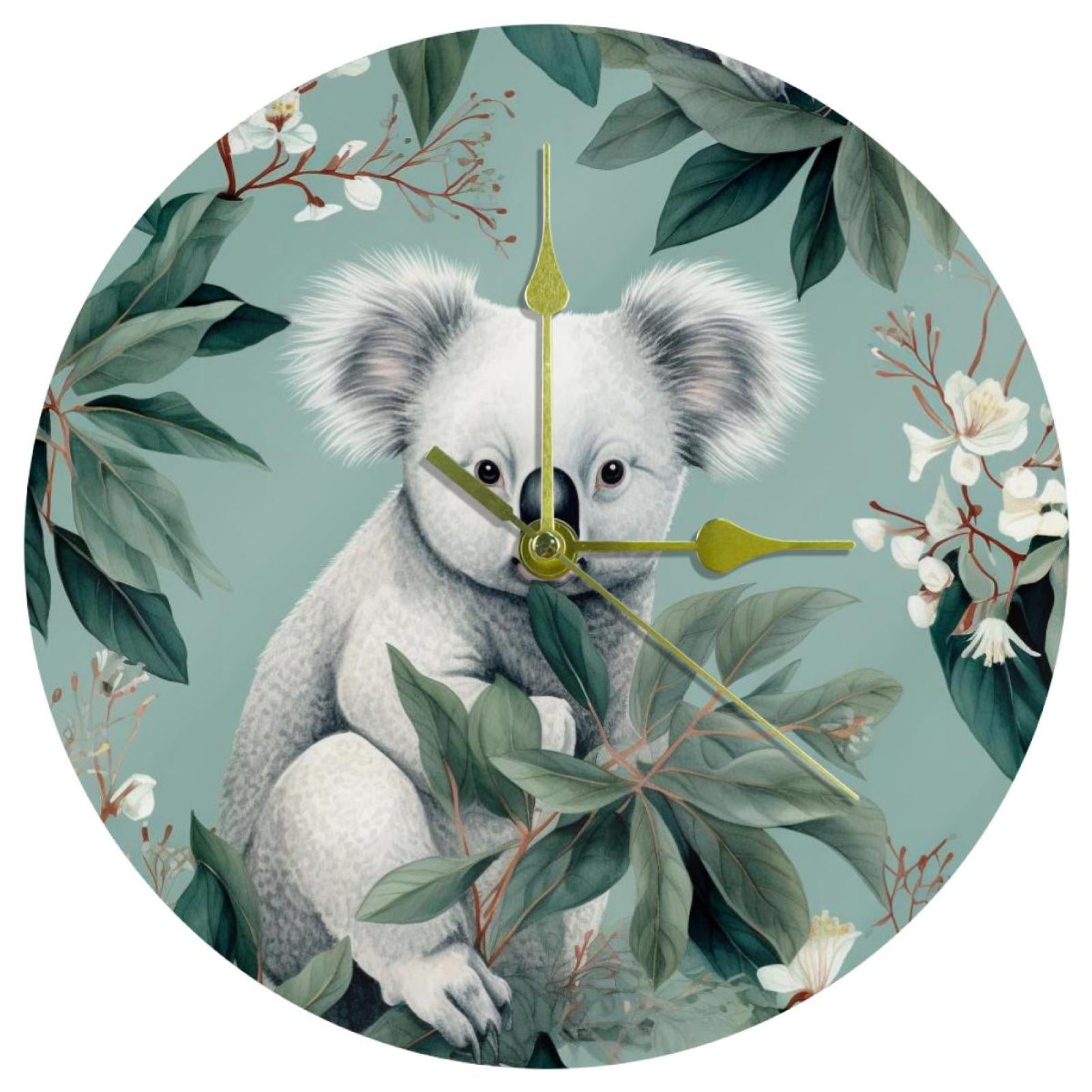 Koala Circular Acrylic Wall Clock - Elegant Timepiece for Home with ...