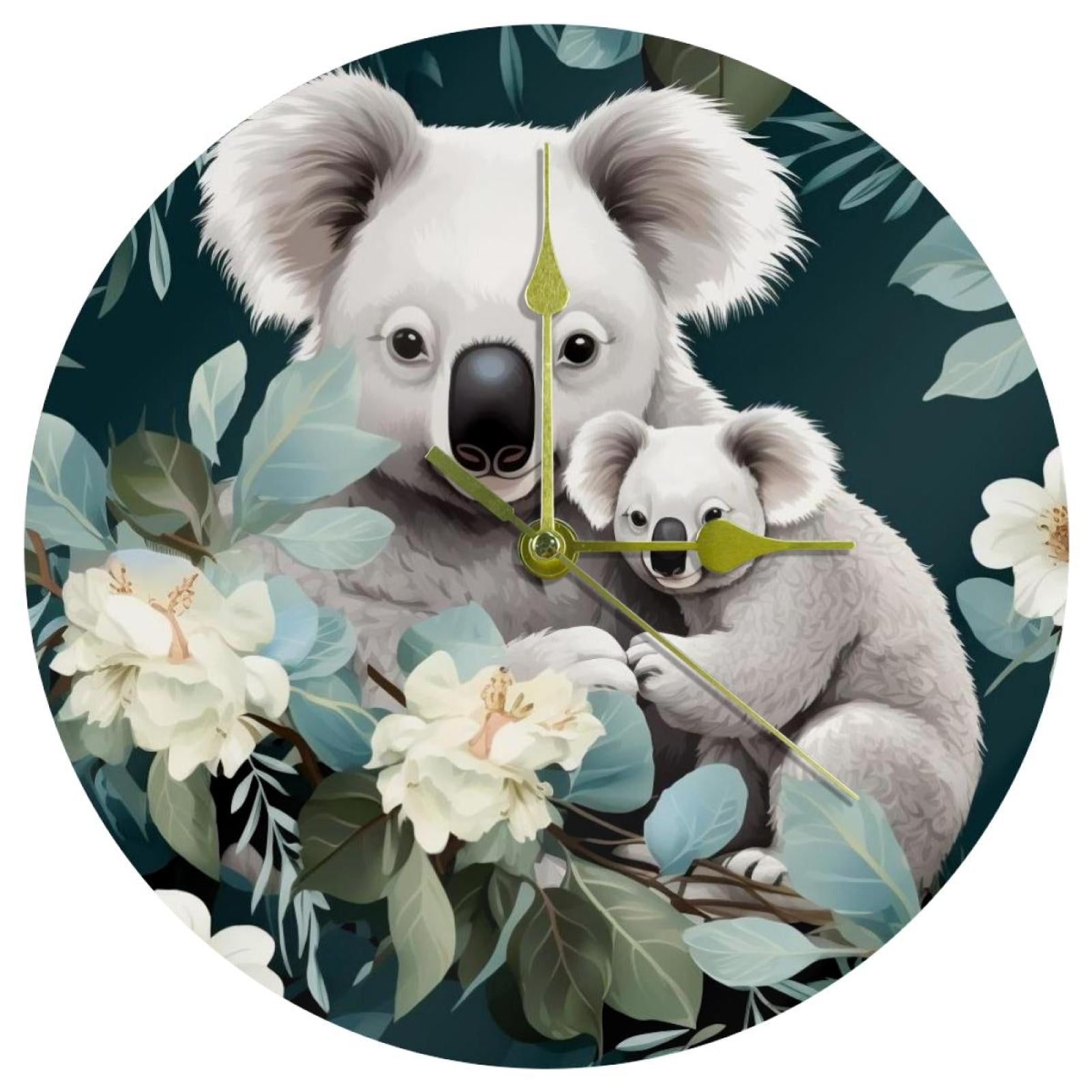 Koala Circular Acrylic Wall Clock - Sleek & Modern Timepiece for ...