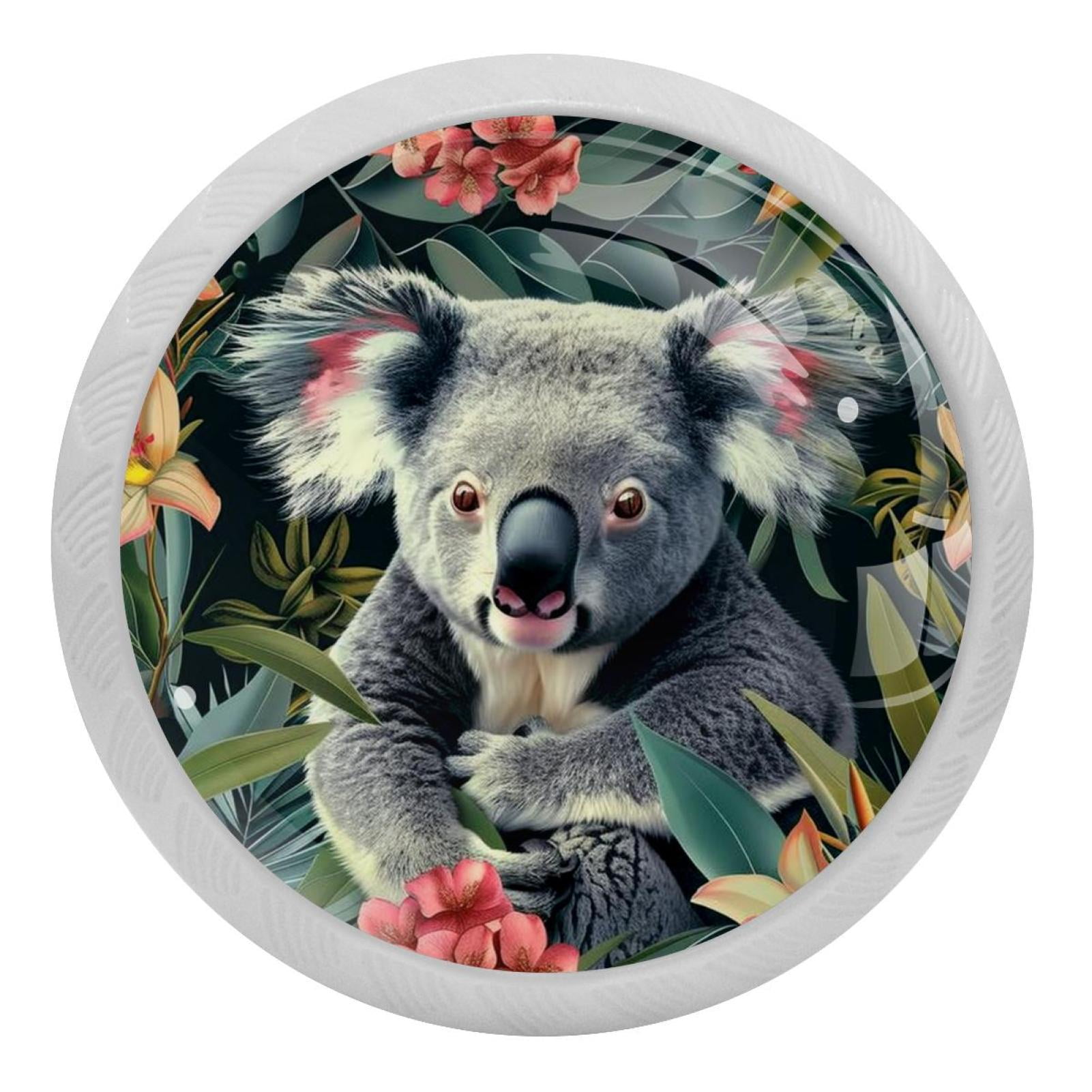 Koala Crystal Knobs with Screws - 4-Pack Round Fluorescent Drawer Pulls ...