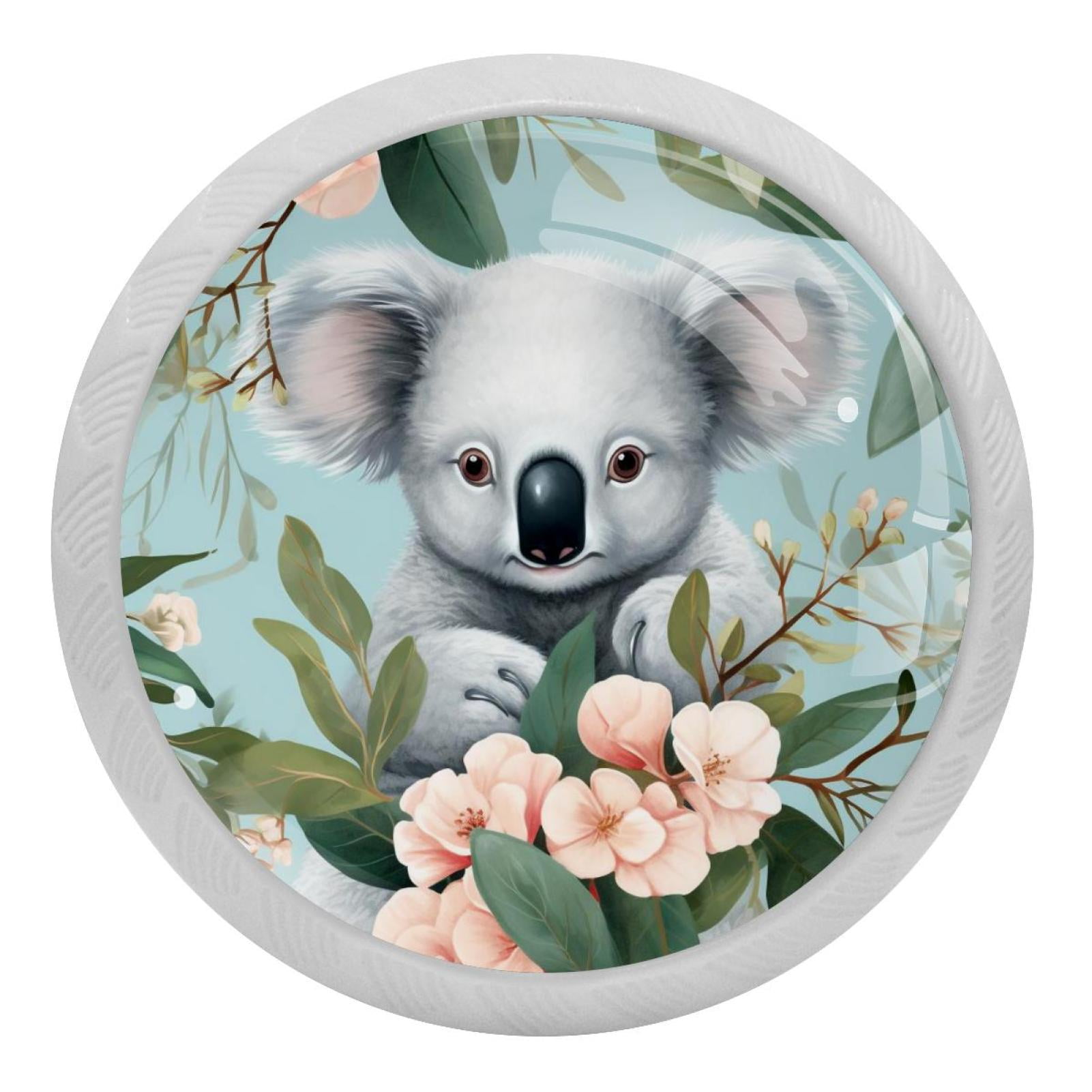 Koala Crystal Knobs with Screws - 4-Pack Round Fluorescent Drawer Pulls ...