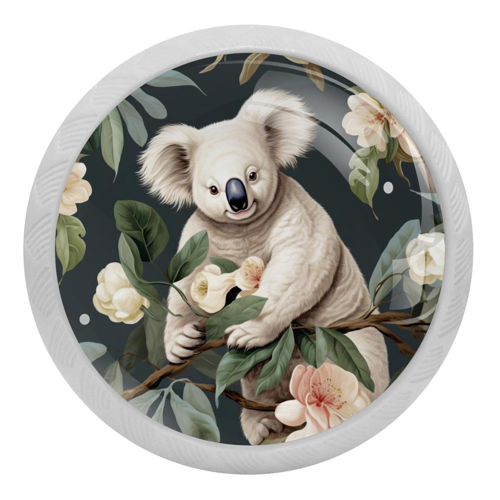 Koala Crystal Knobs with Screws - 4-Pack Round Fluorescent Drawer Pulls ...