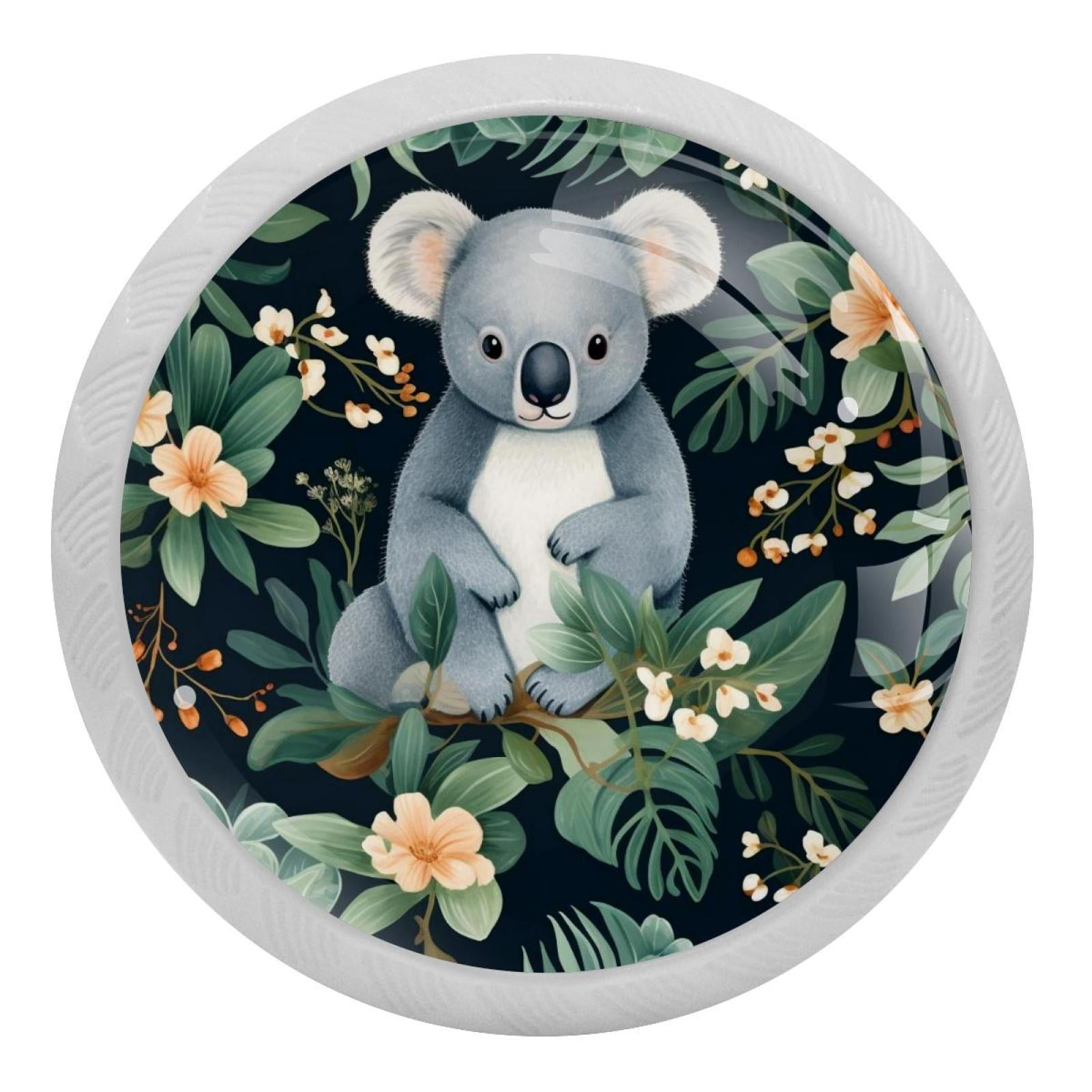 Koala Crystal Knobs with Screws - 4-Pack Round Fluorescent Drawer Pulls ...