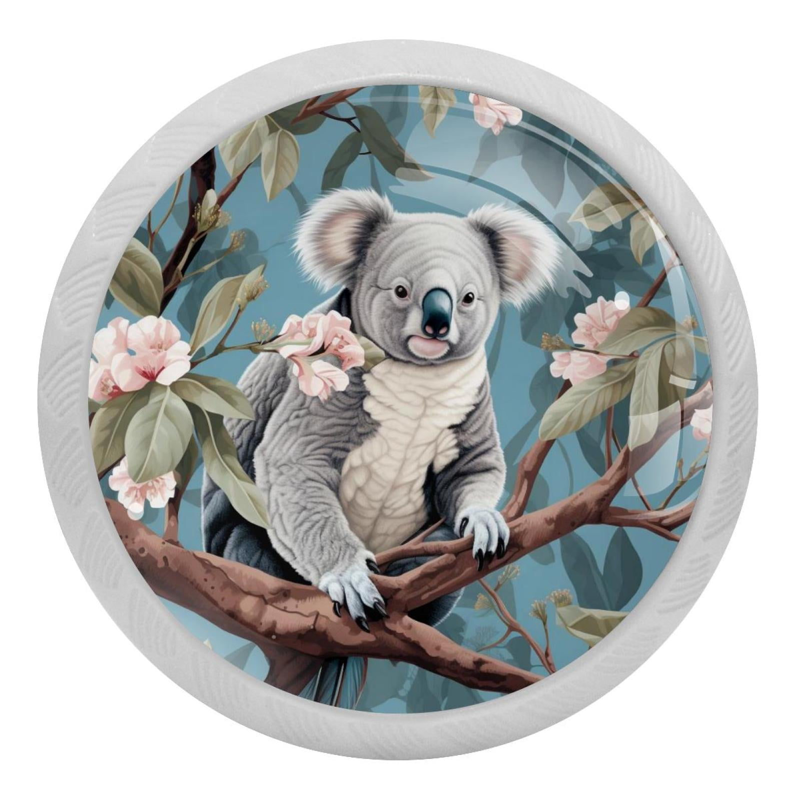 Koala Crystal Knobs with Screws - 4-Pack Round Fluorescent Drawer Pulls ...