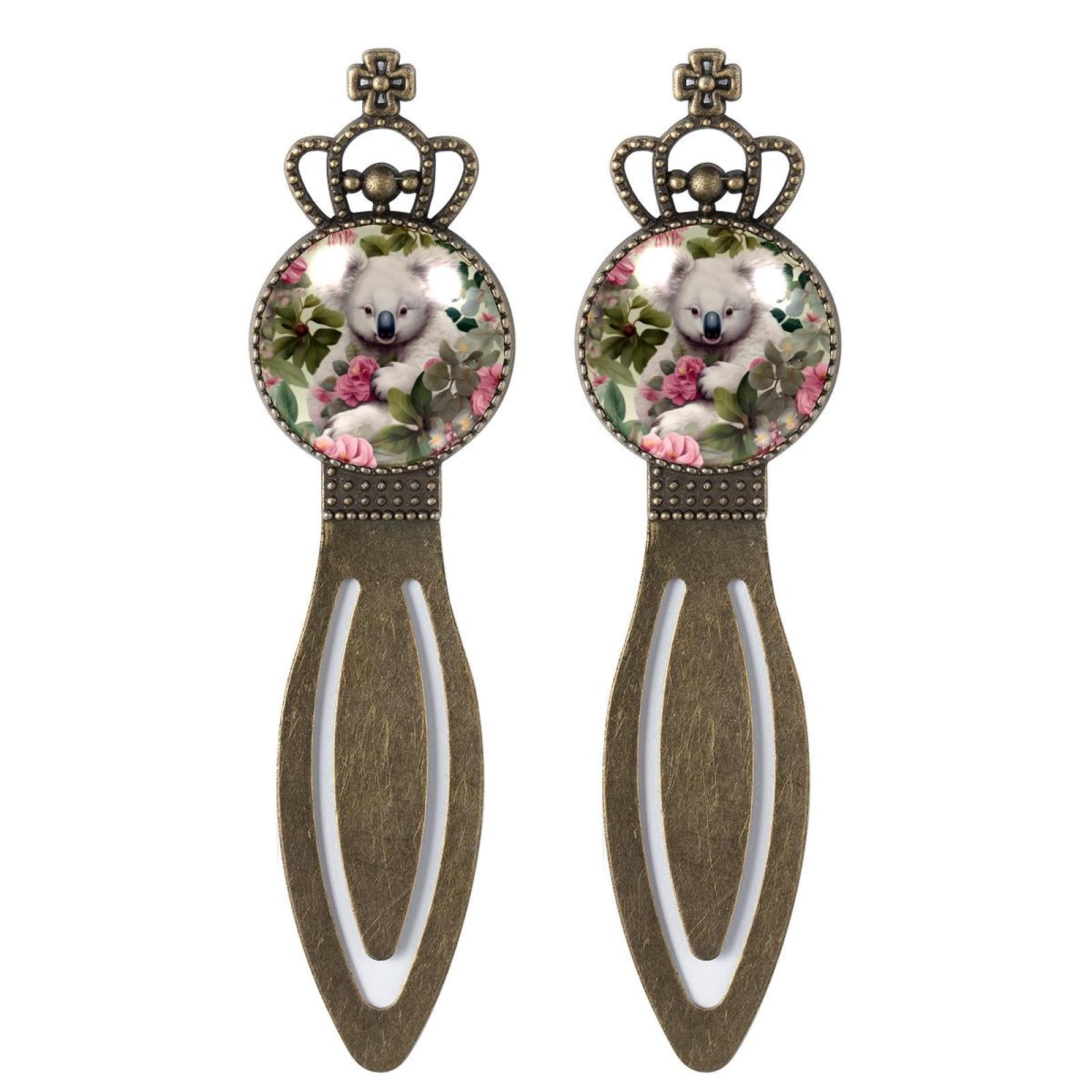 Koala Deluxe Vintage Copper Crown-Shaped Bookmarks Set of 2 - Stainless ...
