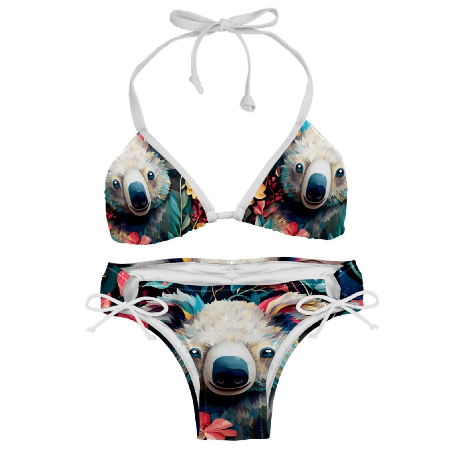 Koala Detachable Sponge Adjustable Strap Bikini Set Two-Pack Swimsuit ...