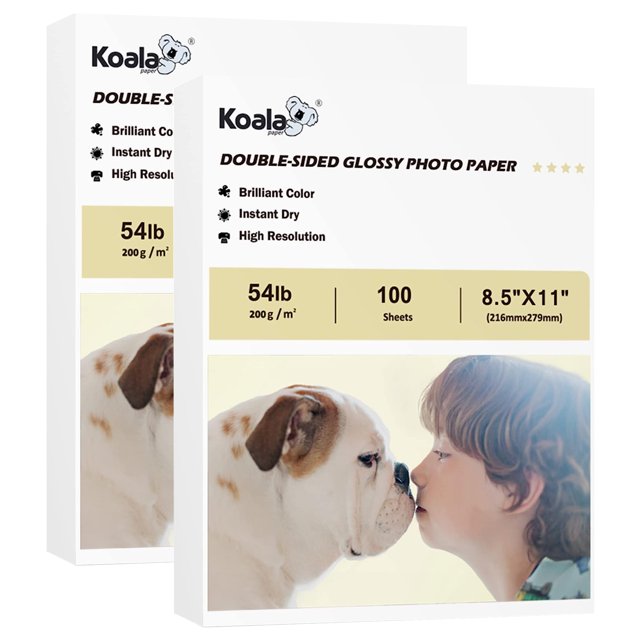 Koala Double Sided Glossy Photo Paper 8.5X11 Thick 200 Sheets 54lb 200gsm Photo Printer Paper ...
