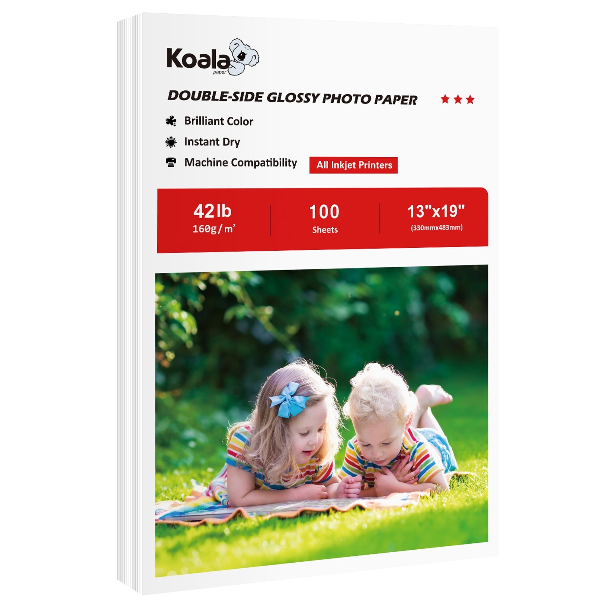 Koala Double Sided Photo Paper 13x19 Glossy 42lb 100 Sheets 160gsm ...