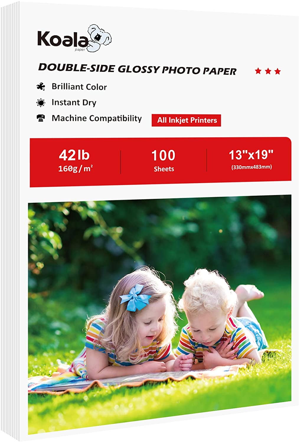 Koala Double Sided Photo Paper 13x19 Glossy 42lb 100 Sheets 160gsm ...