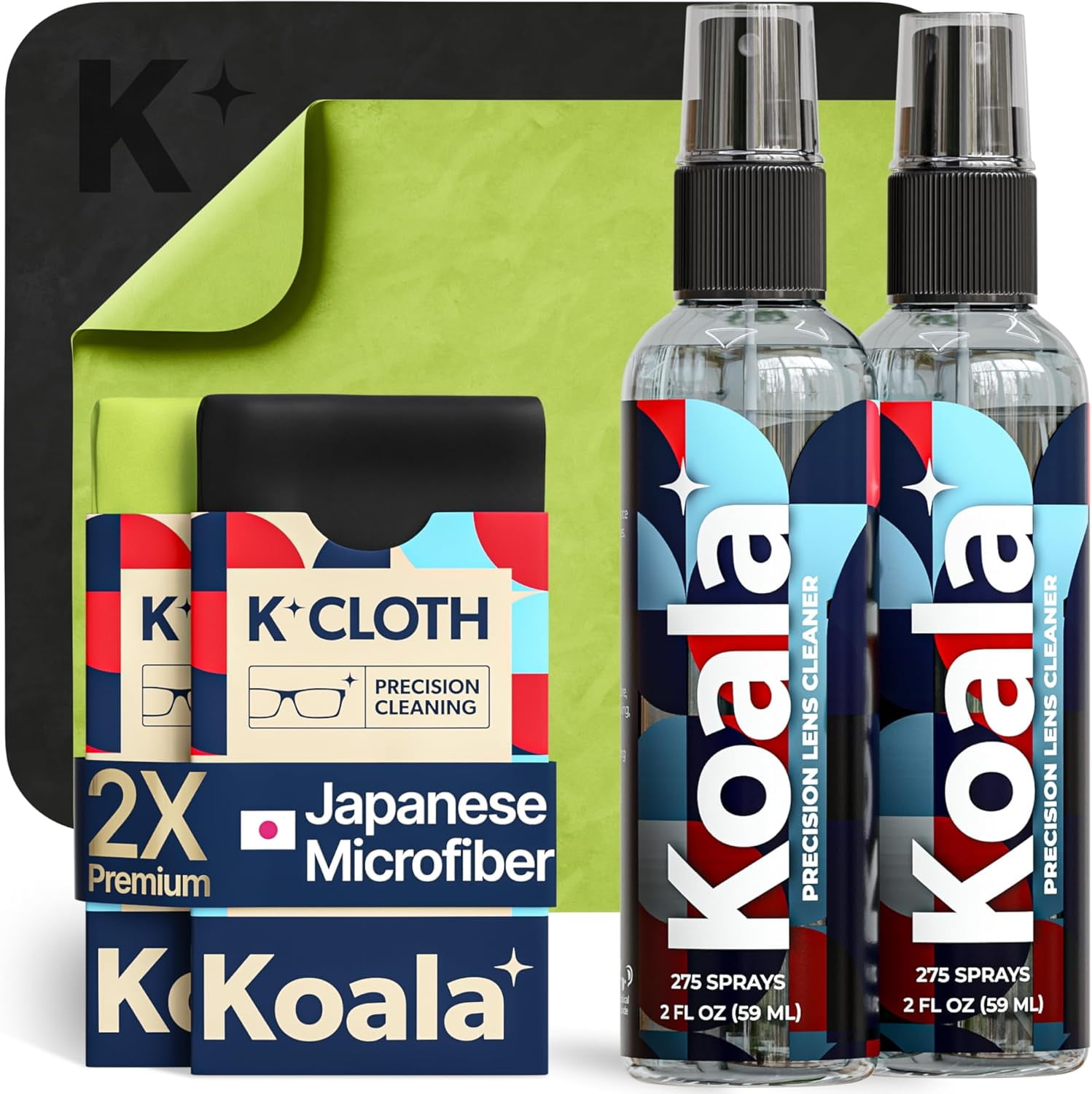 Koala Eyeglass Lens Cleaner Spray Kit | (2x) Glasses Cleaner Bottle ...