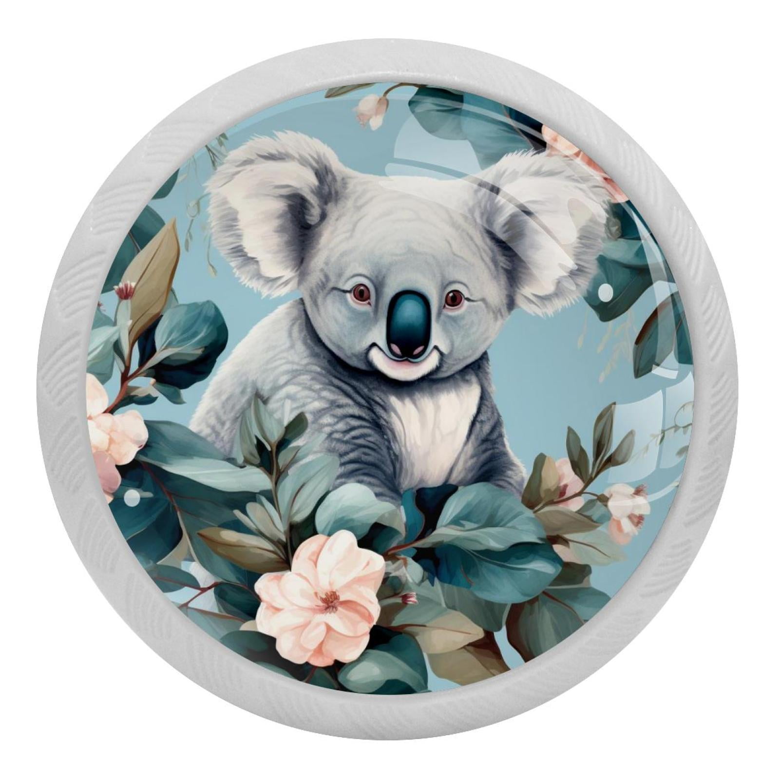 Koala Fluorescent Drawer Pulls with Screws - Round 4-Pack - Glow-in-the ...