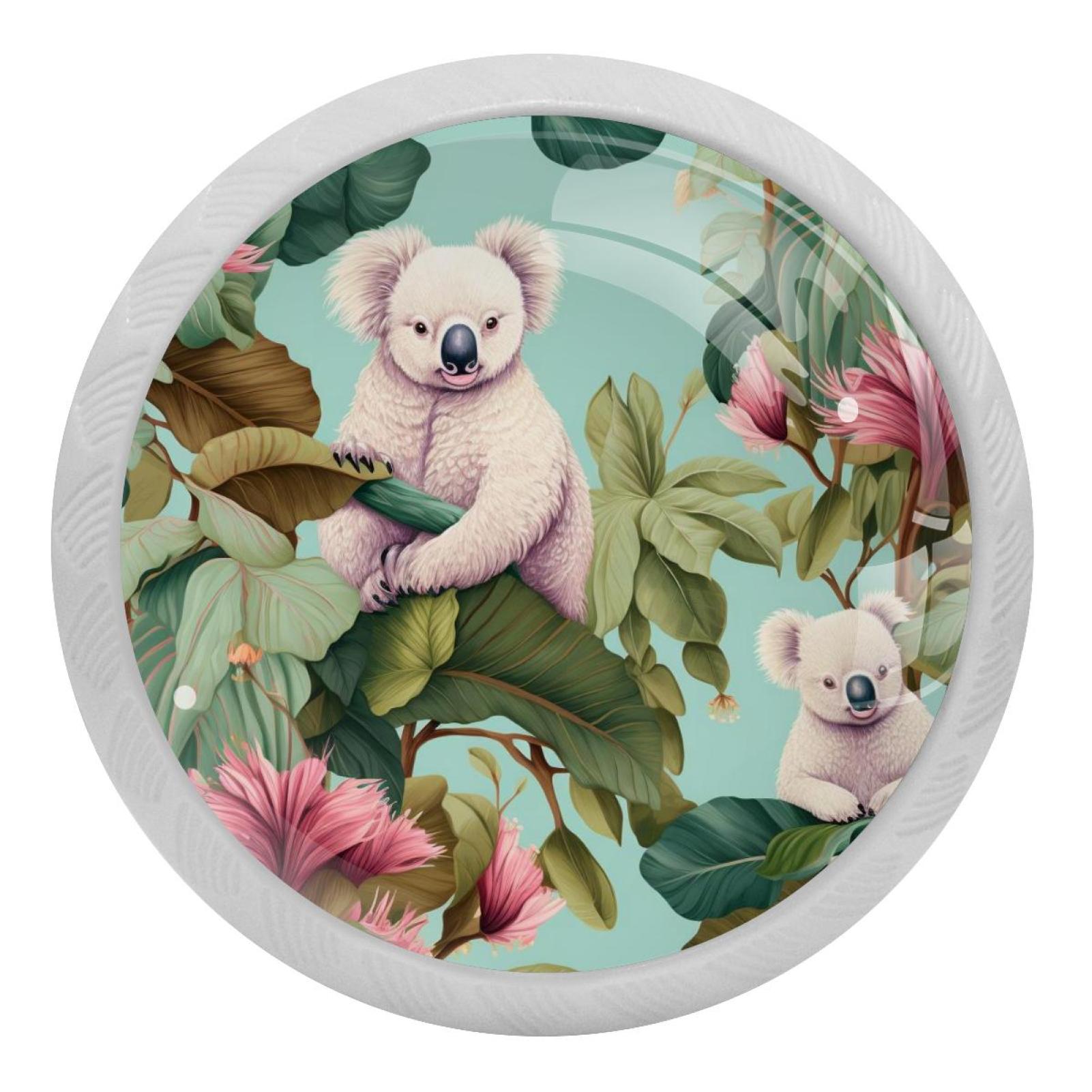 Koala Fluorescent Drawer Pulls with Screws: Round 4-Pack - Glow-in-the ...