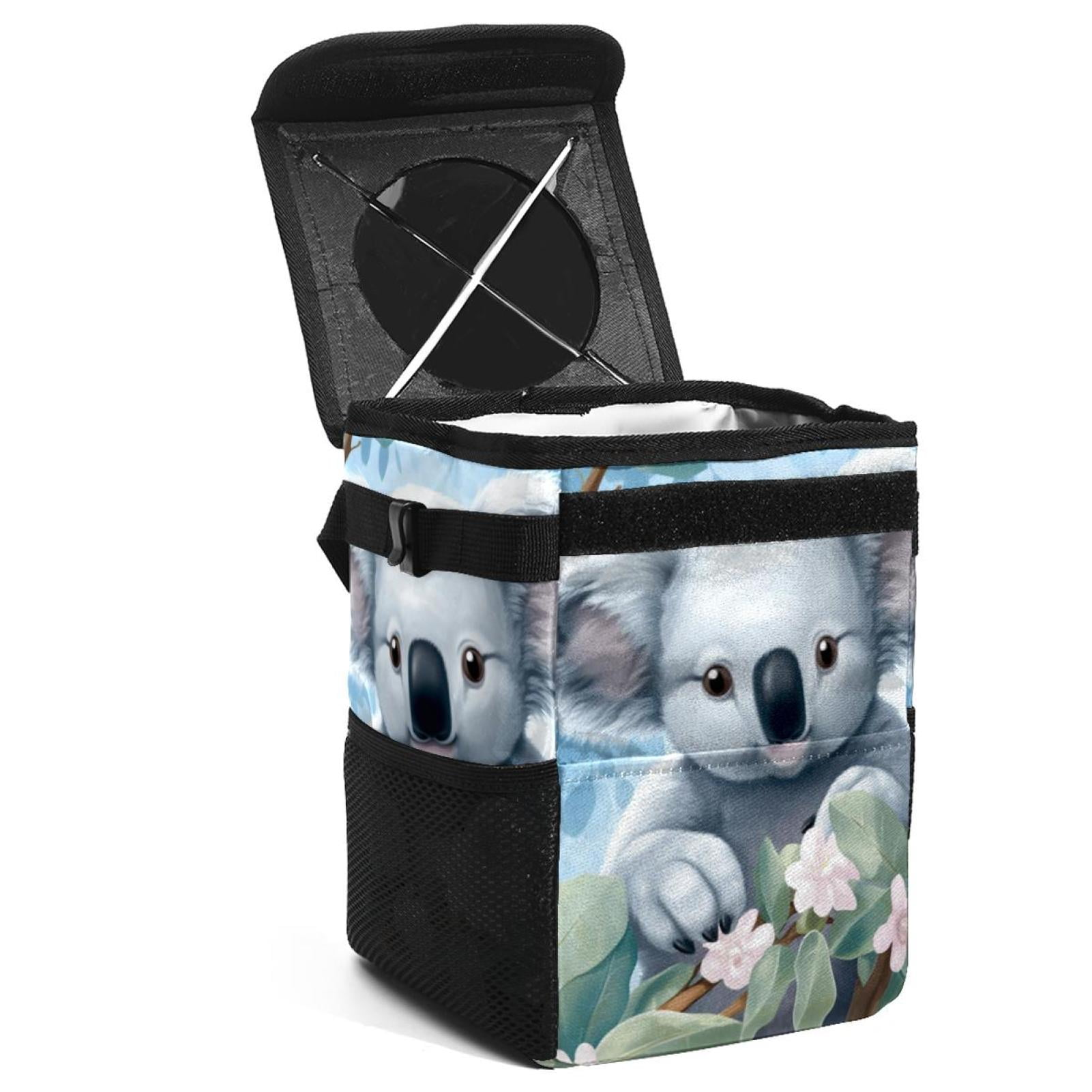 Koala Foldable Mini Car Trash Can with Lid and Leak-Proof Hanging ...