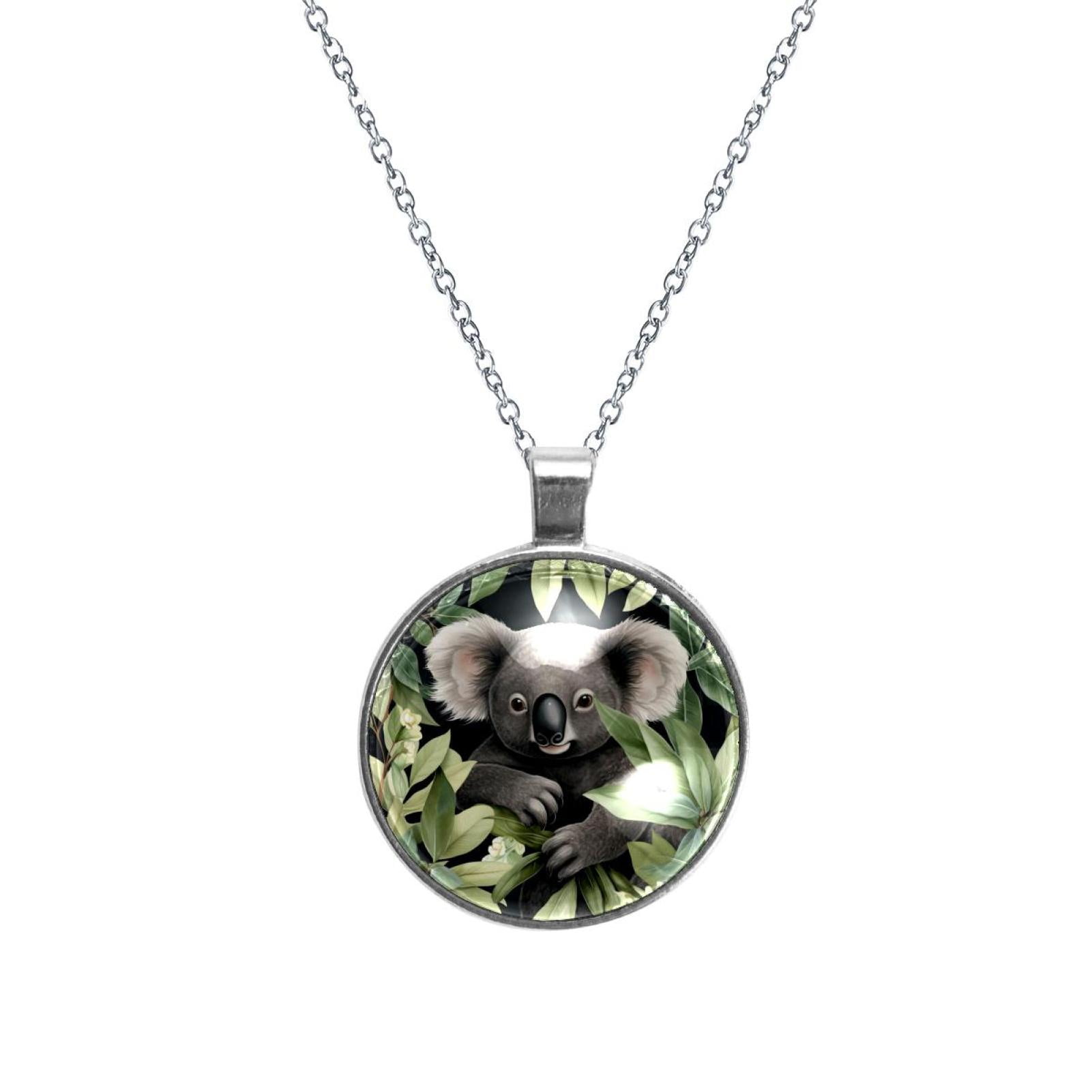 Koala Glass Design Circular Pendant Necklace - Stunning Jewelry for All ...