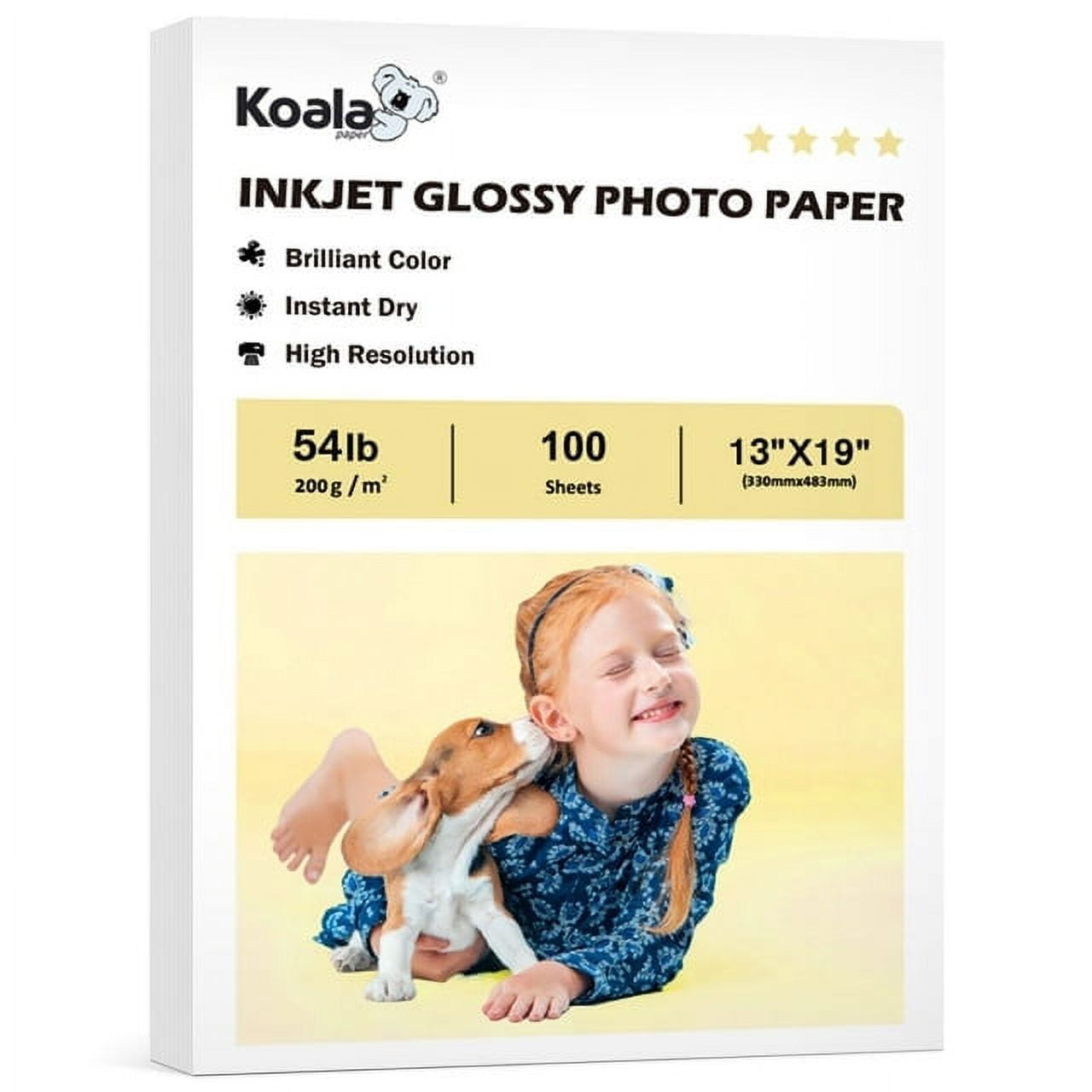Koala Glossy Photo Paper 13x19 54 lb 200gsm Premium Photo Printer Paper ...