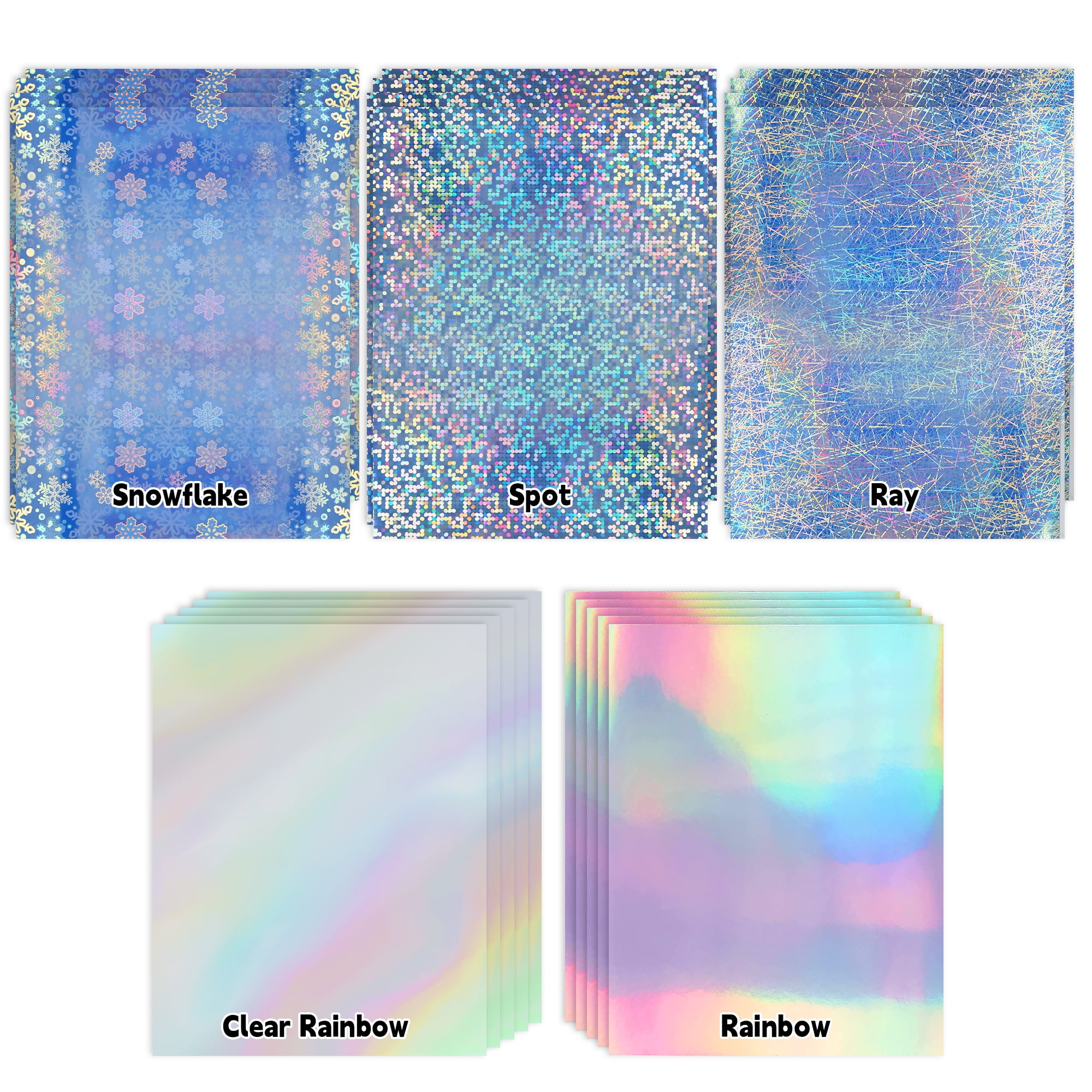 Koala Holographic Sticker Paper for Inkjet + Laser Printers, Mixed 60 ...