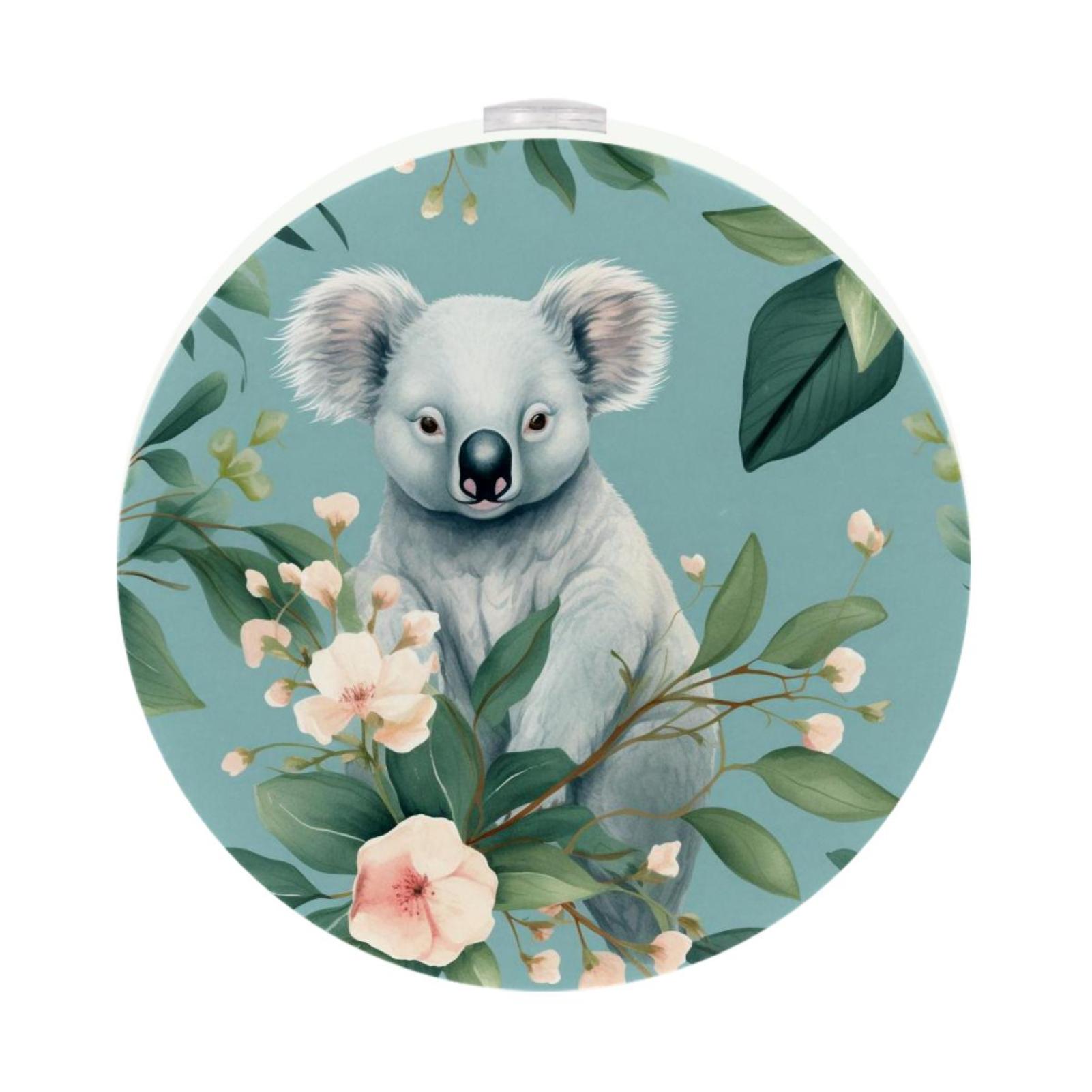 Koala LED Round Night Light-2PCS, Dimmable Mini Plug-in Wall Lamp with ...