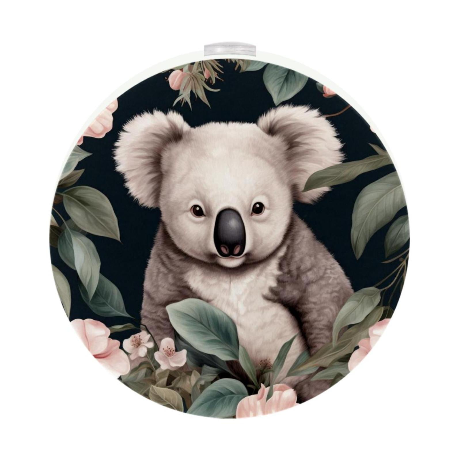 Koala LED Round Night Light-2PCS, Dimmable Plug-in Wall Lamp with Dusk ...